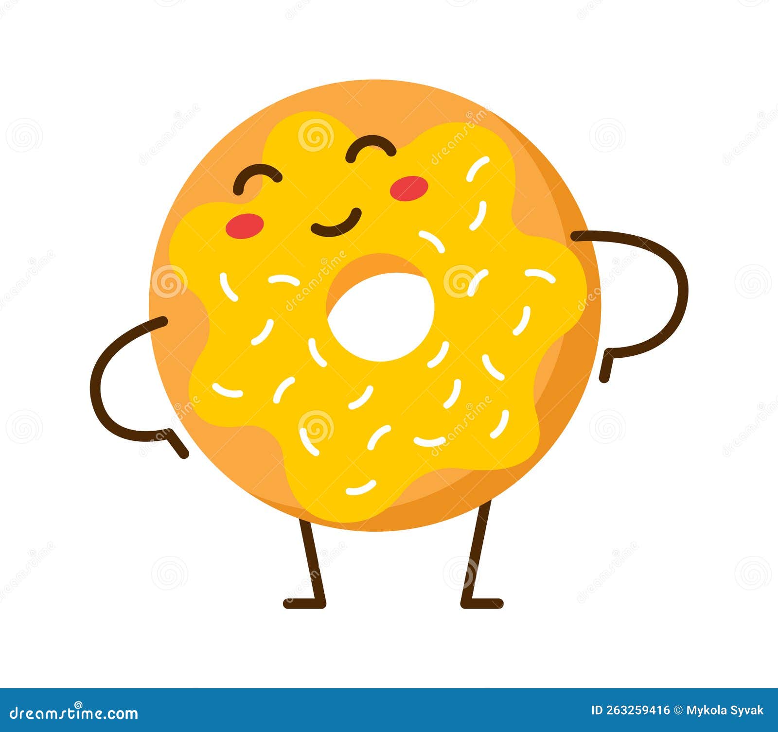 Cartoon Donut Character. Bakery Icon Stock Vector - Illustration of ...