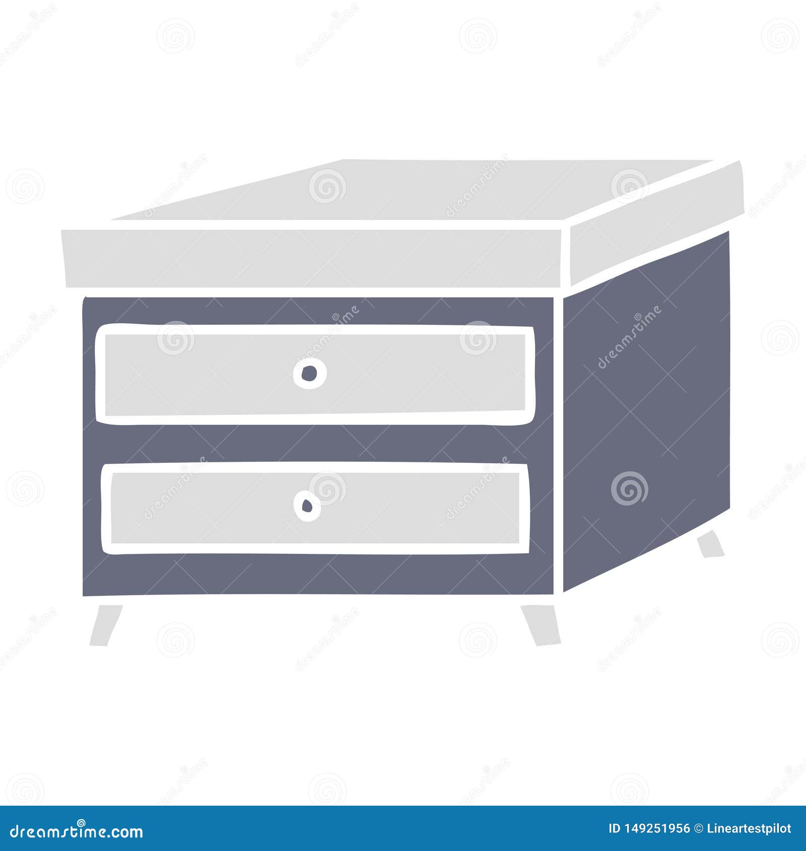Cartoon Doodle of a Bedside Table Stock Vector - Illustration of ...