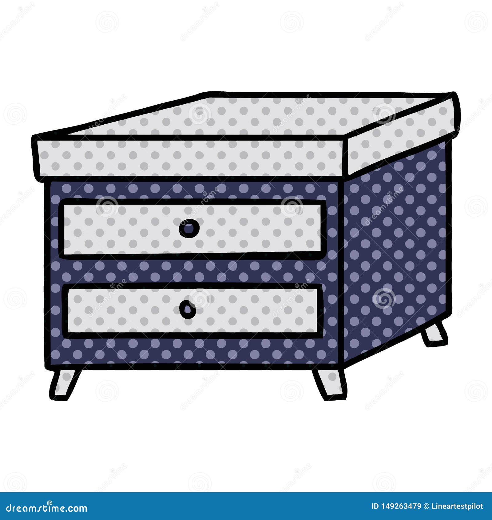 Cartoon Doodle of a Bedside Table Stock Vector - Illustration of ...
