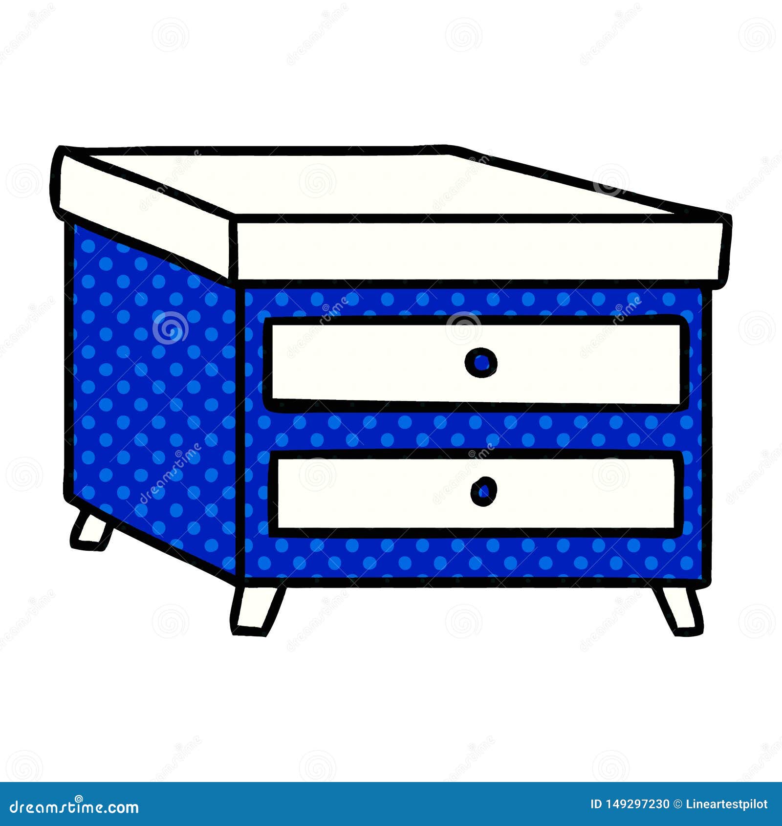 Cartoon Doodle of a Bedside Table Stock Vector - Illustration of ...