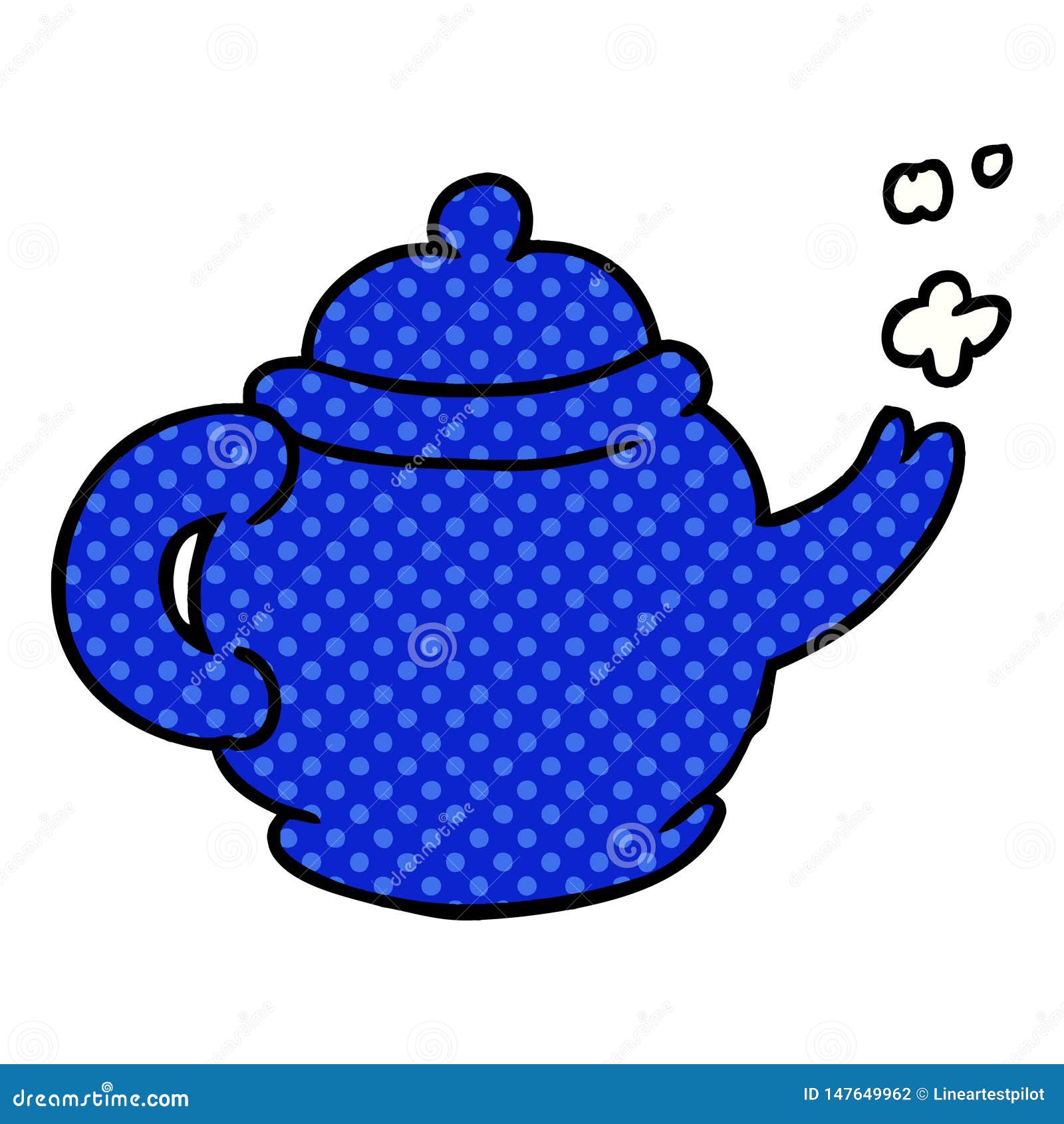 Cartoon Doodle of a Blue Tea Pot Stock Vector - Illustration of clip ...