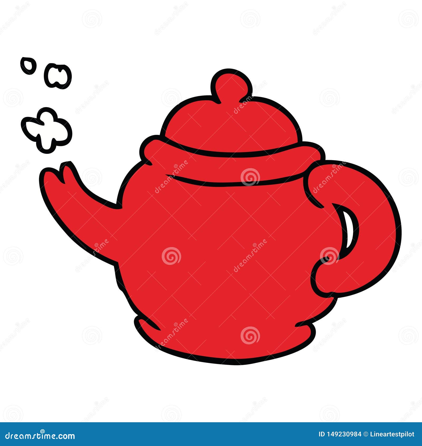 Cartoon Doodle of a Blue Tea Pot Stock Vector - Illustration of teapot ...