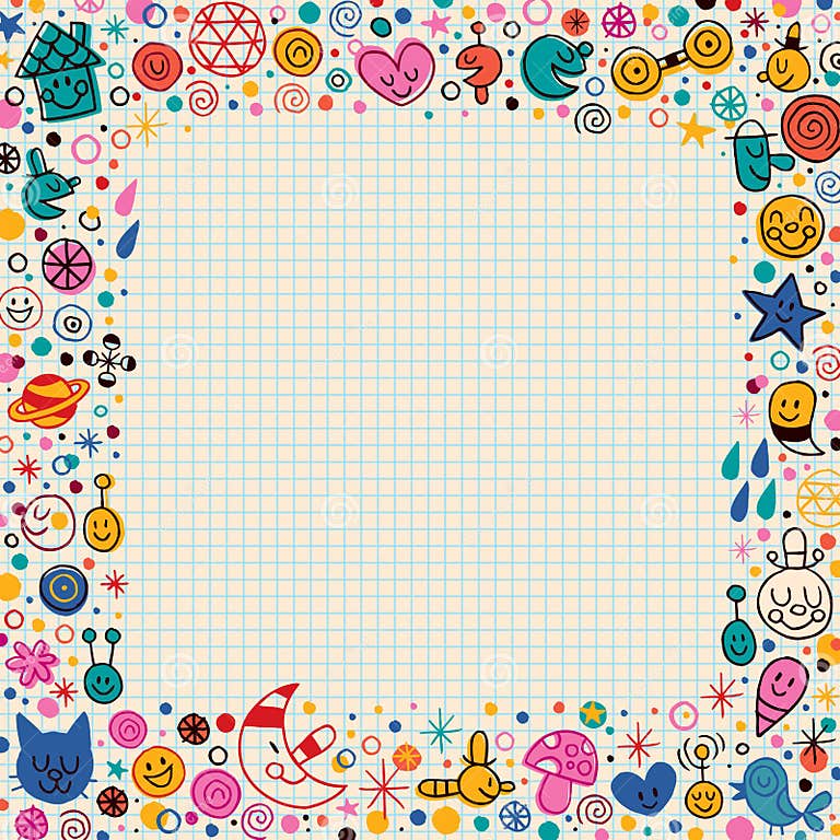 Cartoon doodle border stock vector. Illustration of letter - 30665974