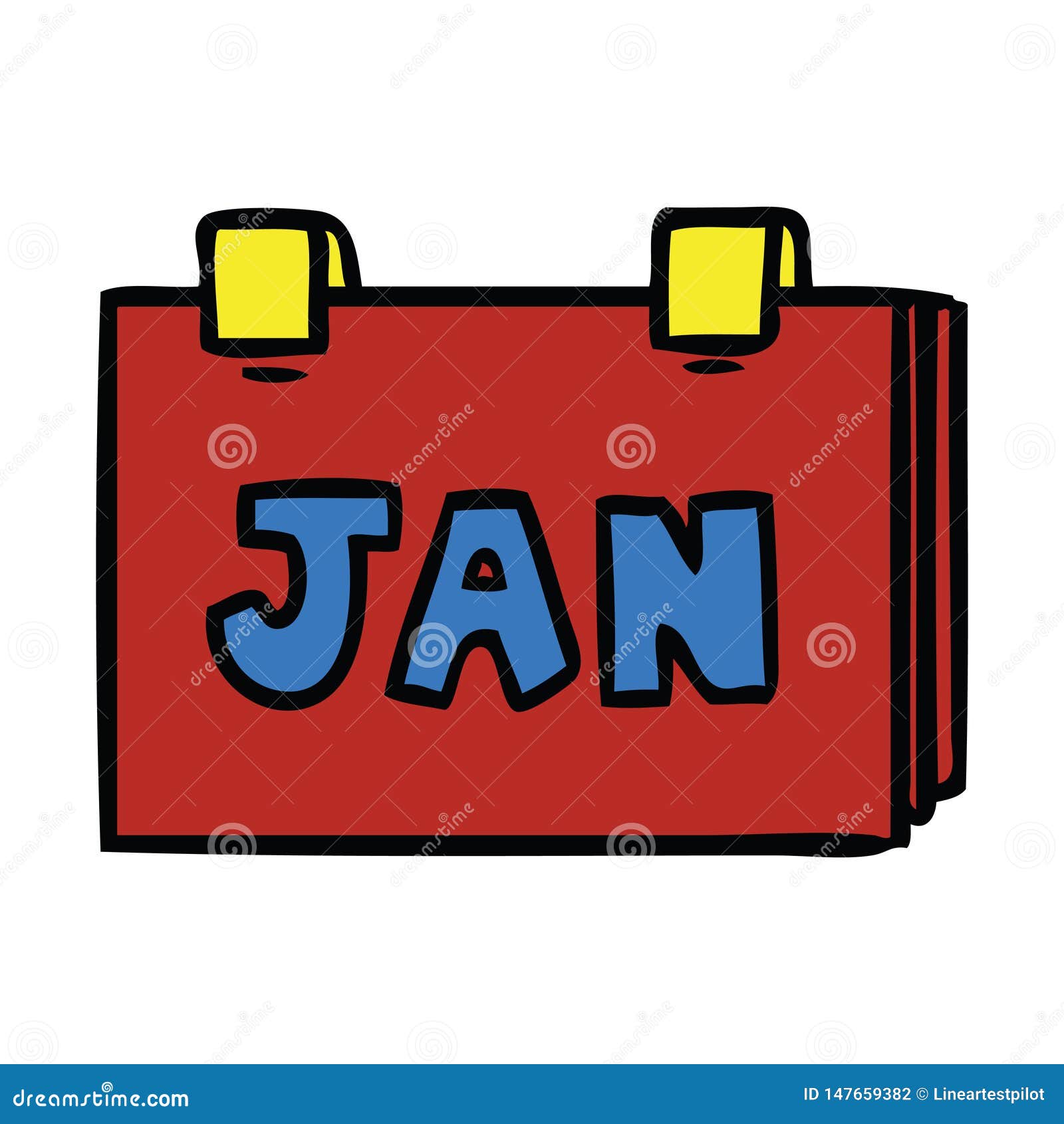 Cartoon Doodle of a Calendar with Jan Stock Vector - Illustration of ...