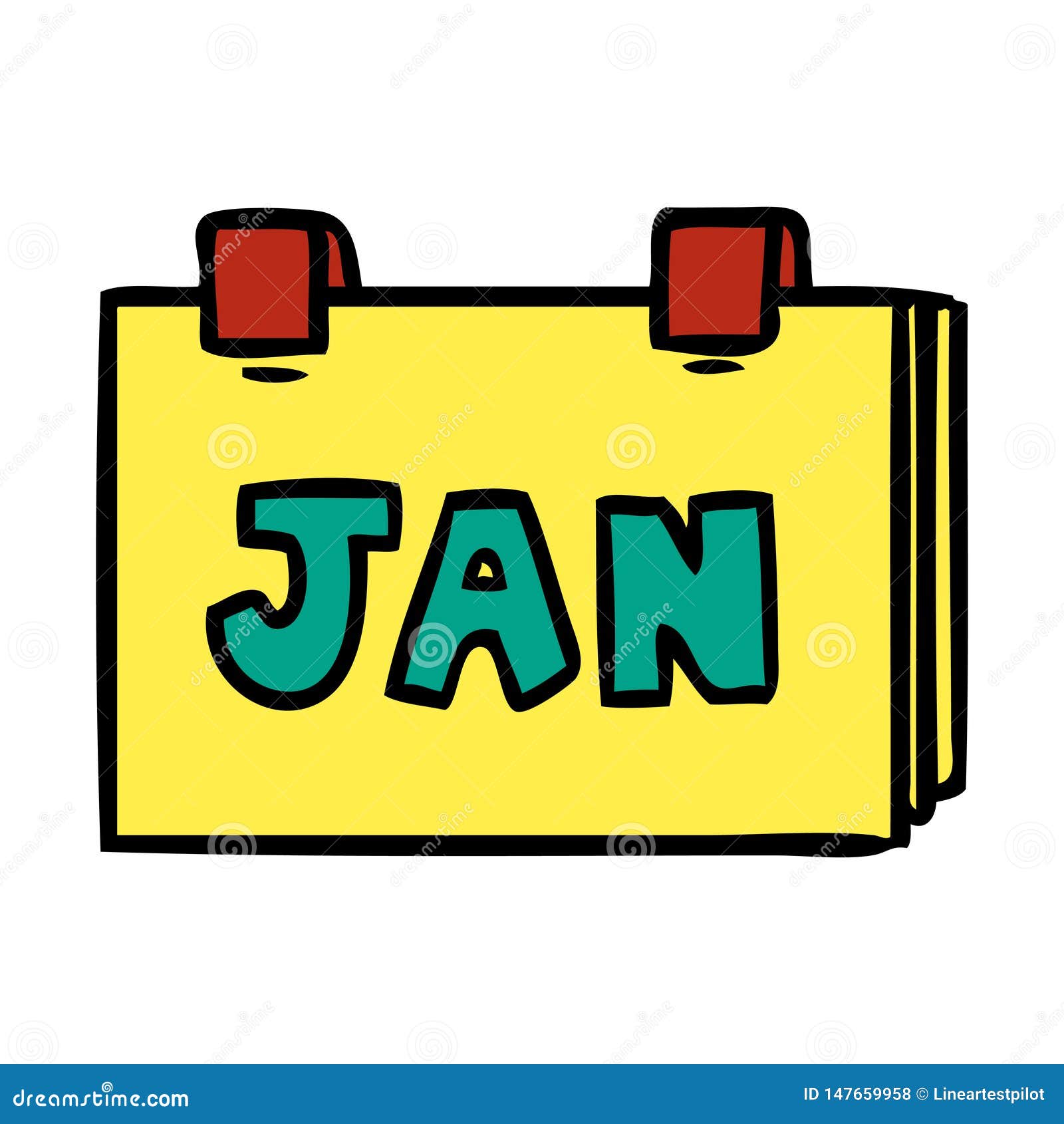 Cartoon Doodle of a Calendar with Jan Stock Vector - Illustration of ...