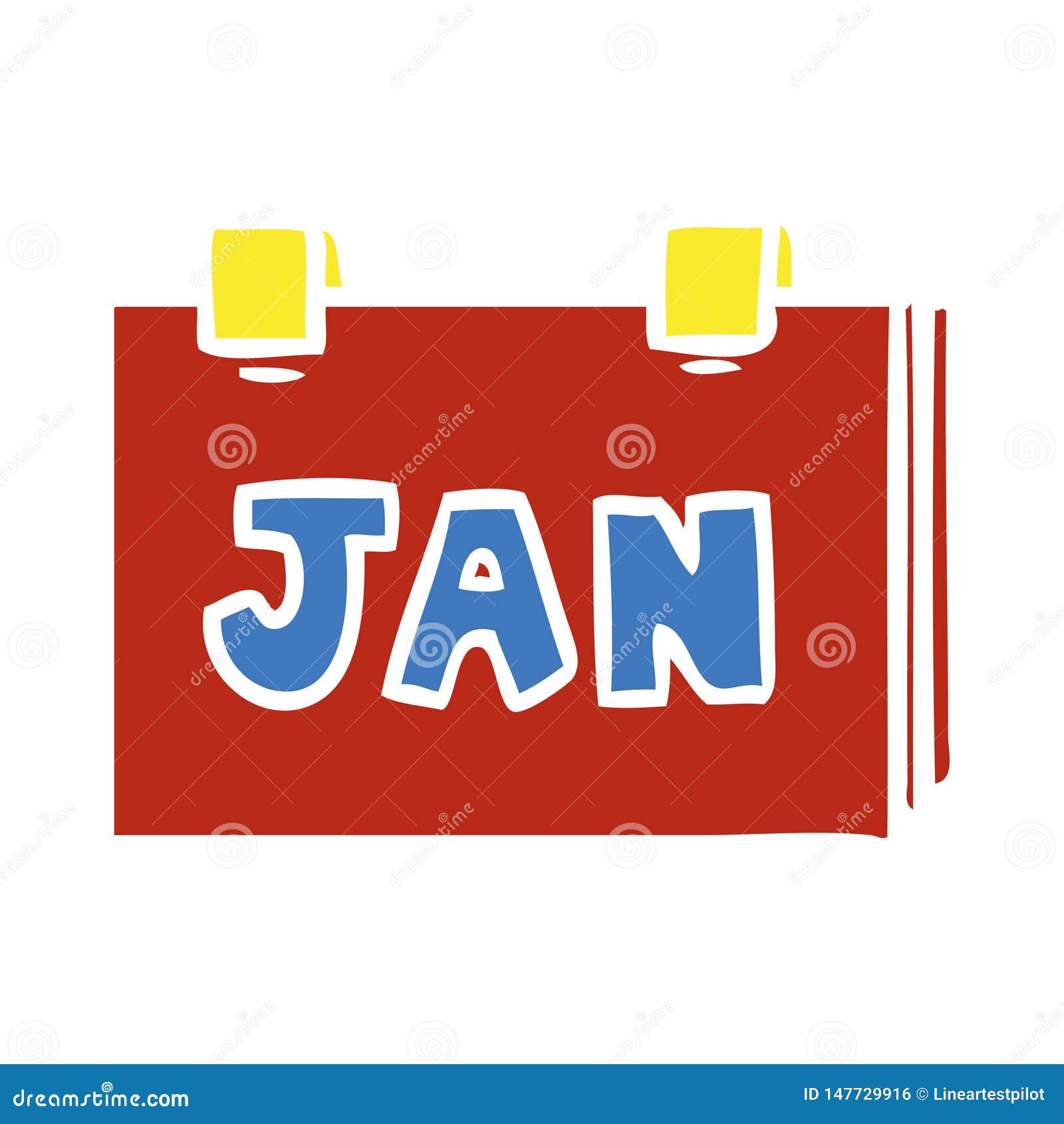 Cartoon Doodle of a Calendar with Jan Stock Vector - Illustration of ...