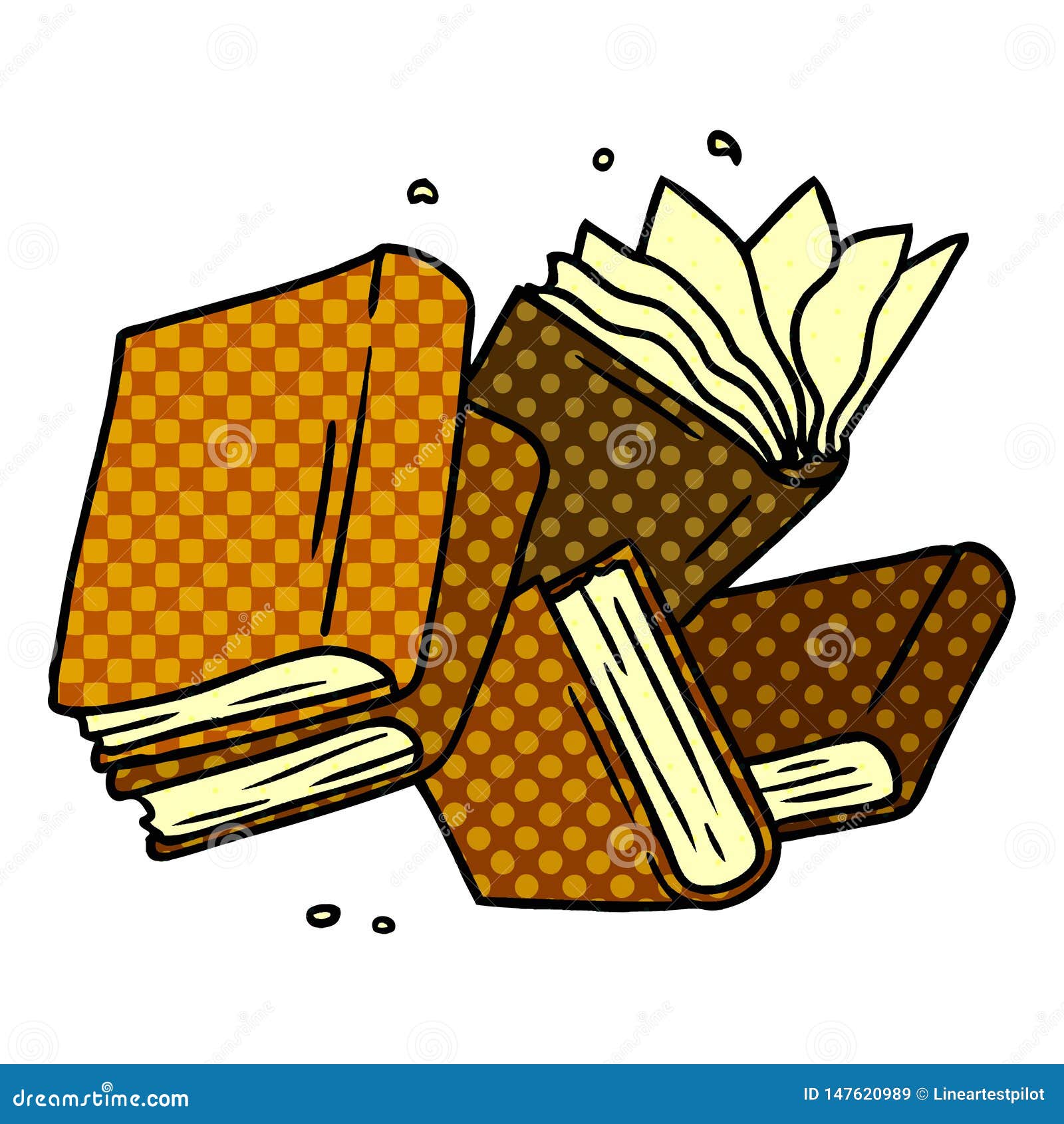 Cartoon Doodle of a Collection of Books Stock Vector - Illustration of ...