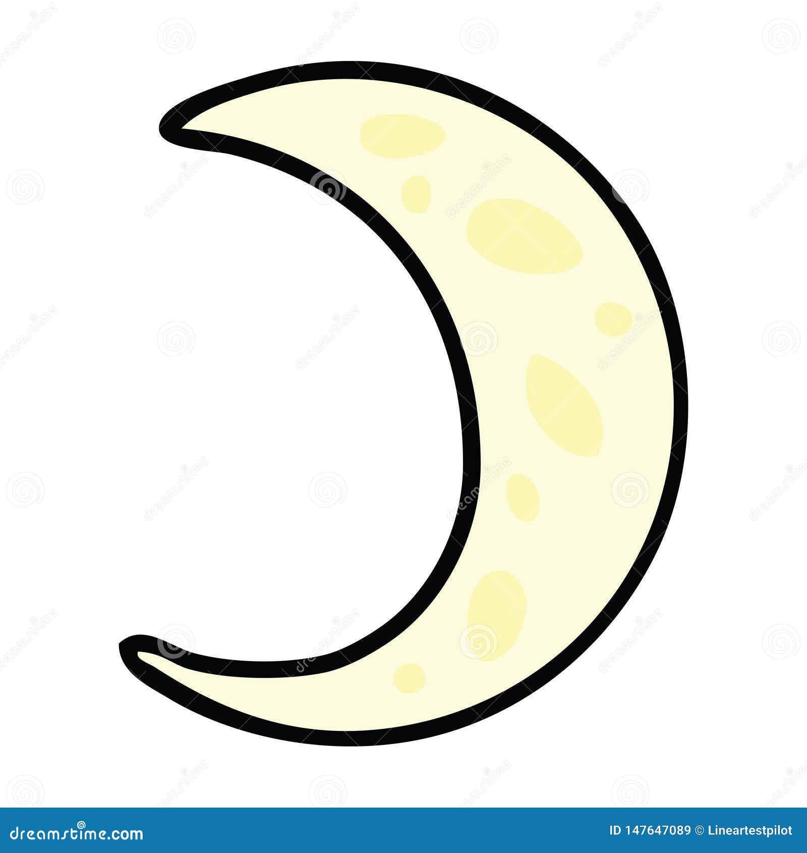 Cartoon Doodle of a Crescent Moon Stock Vector - Illustration of ...