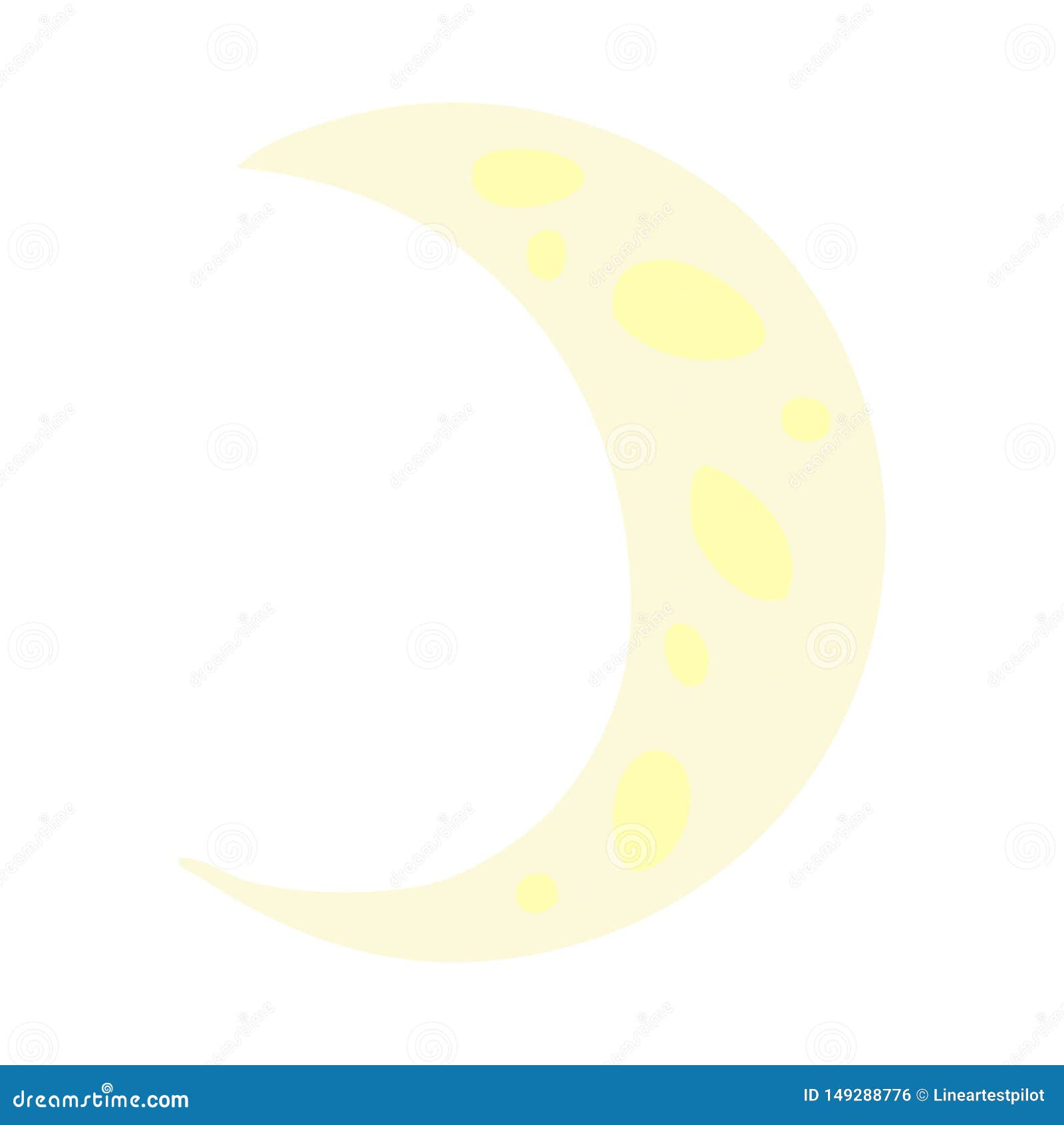 Cartoon Doodle of a Crescent Moon Stock Vector - Illustration of nature ...