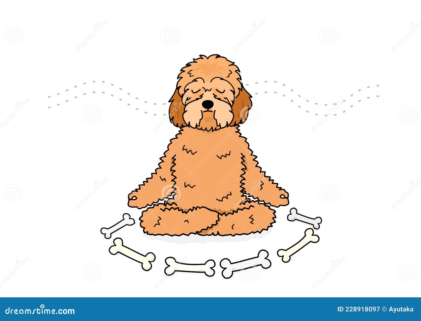 Cartoon Doodle Dogs Meditating Stock Vector - Illustration of vector ...