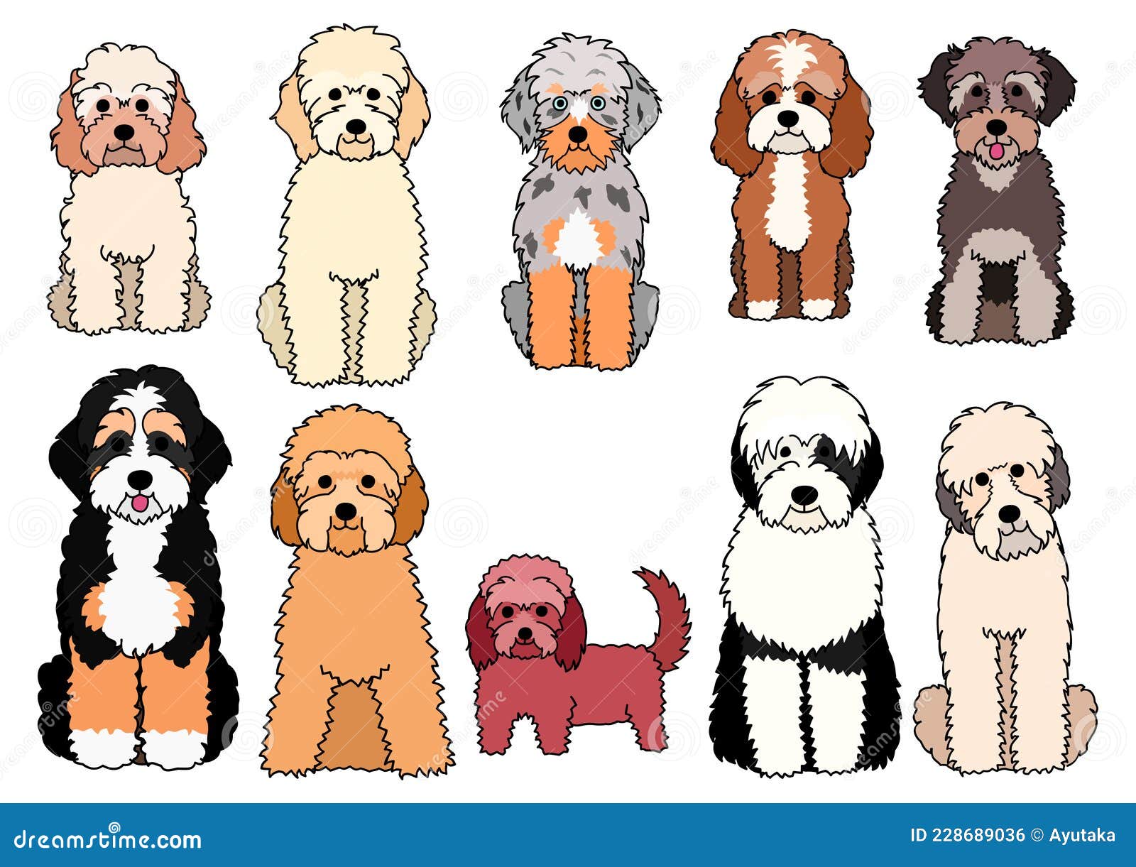 Cavapoo Cartoon Style For Toddler Book Clipart On White Background AI ...