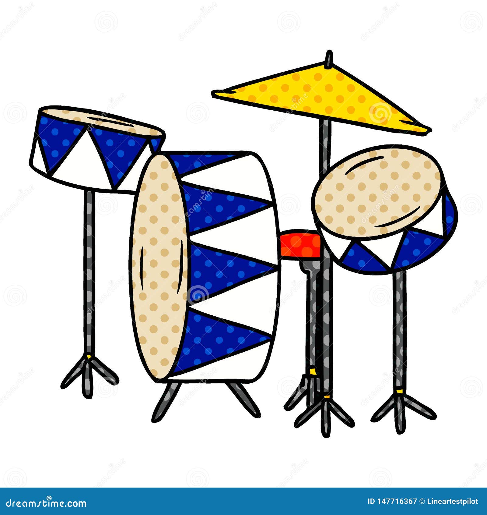 Cartoon Doodle of a Drum Kit Stock Vector - Illustration of doodle ...