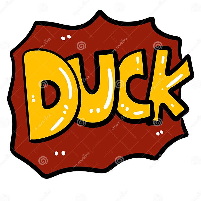 Cartoon Doodle Duck, Text Illustration Stock Illustration ...