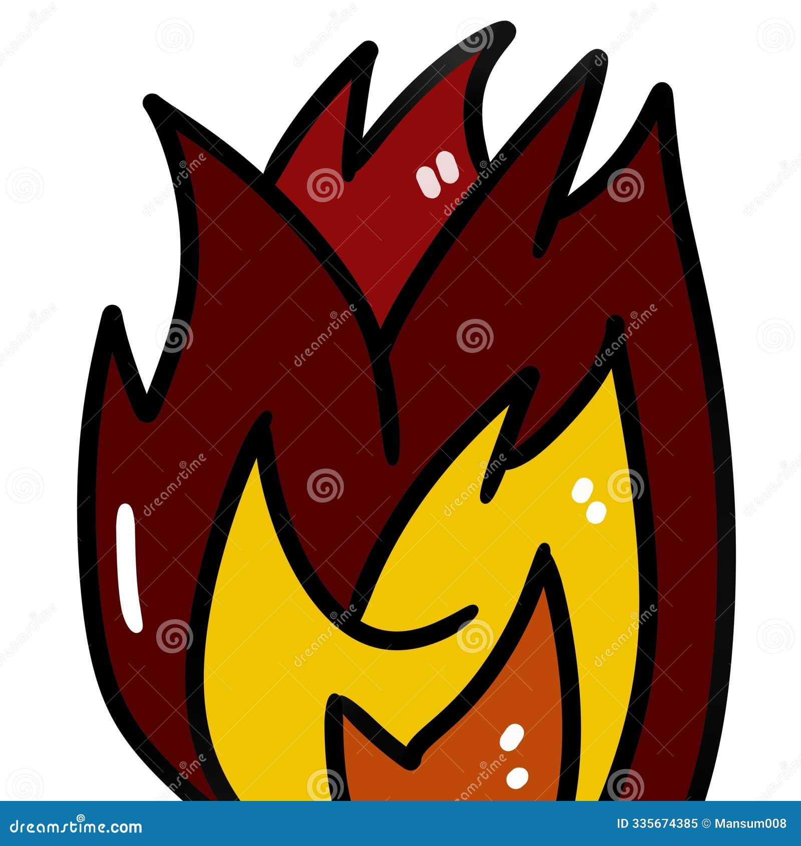 Cartoon doodle fire flame stock illustration. Illustration of clip ...