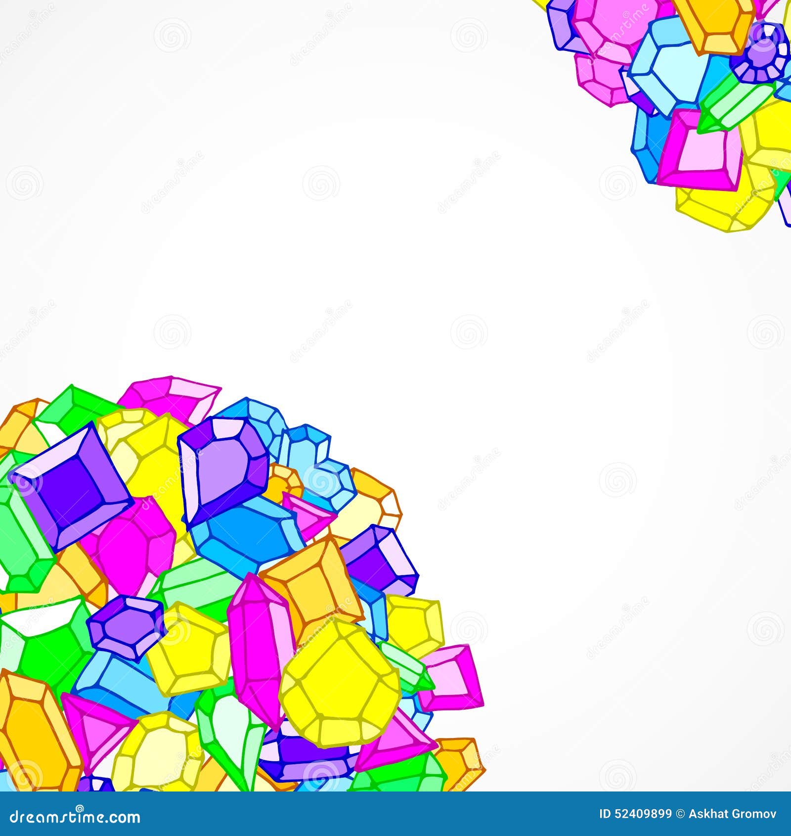 Cartoon Doodle Gems Vector Background Stock Vector - Illustration of ...