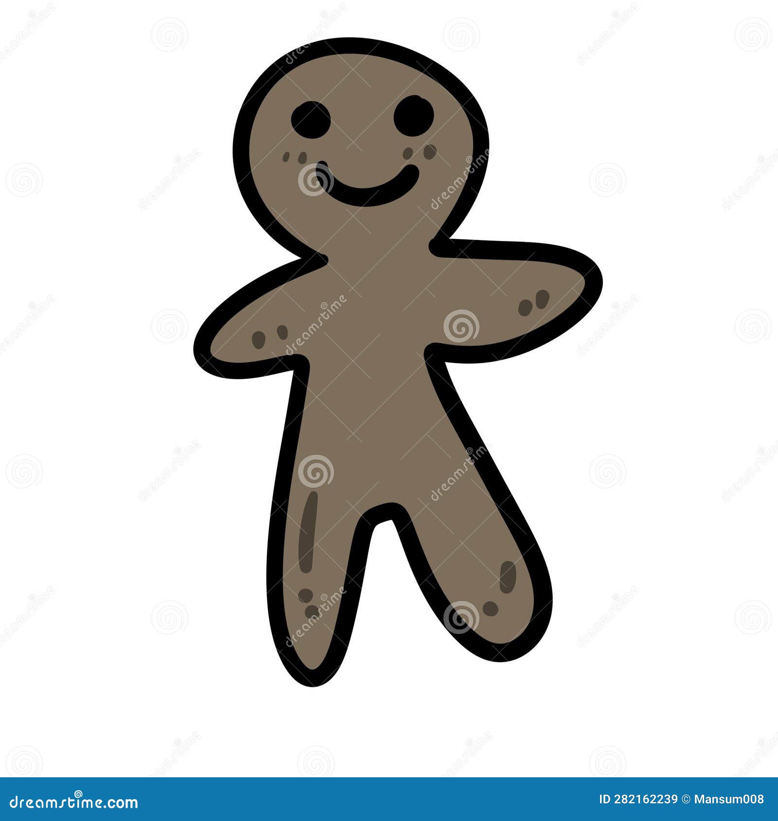 Cartoon Doodle of a Gingerbread Man Stock Illustration - Illustration ...