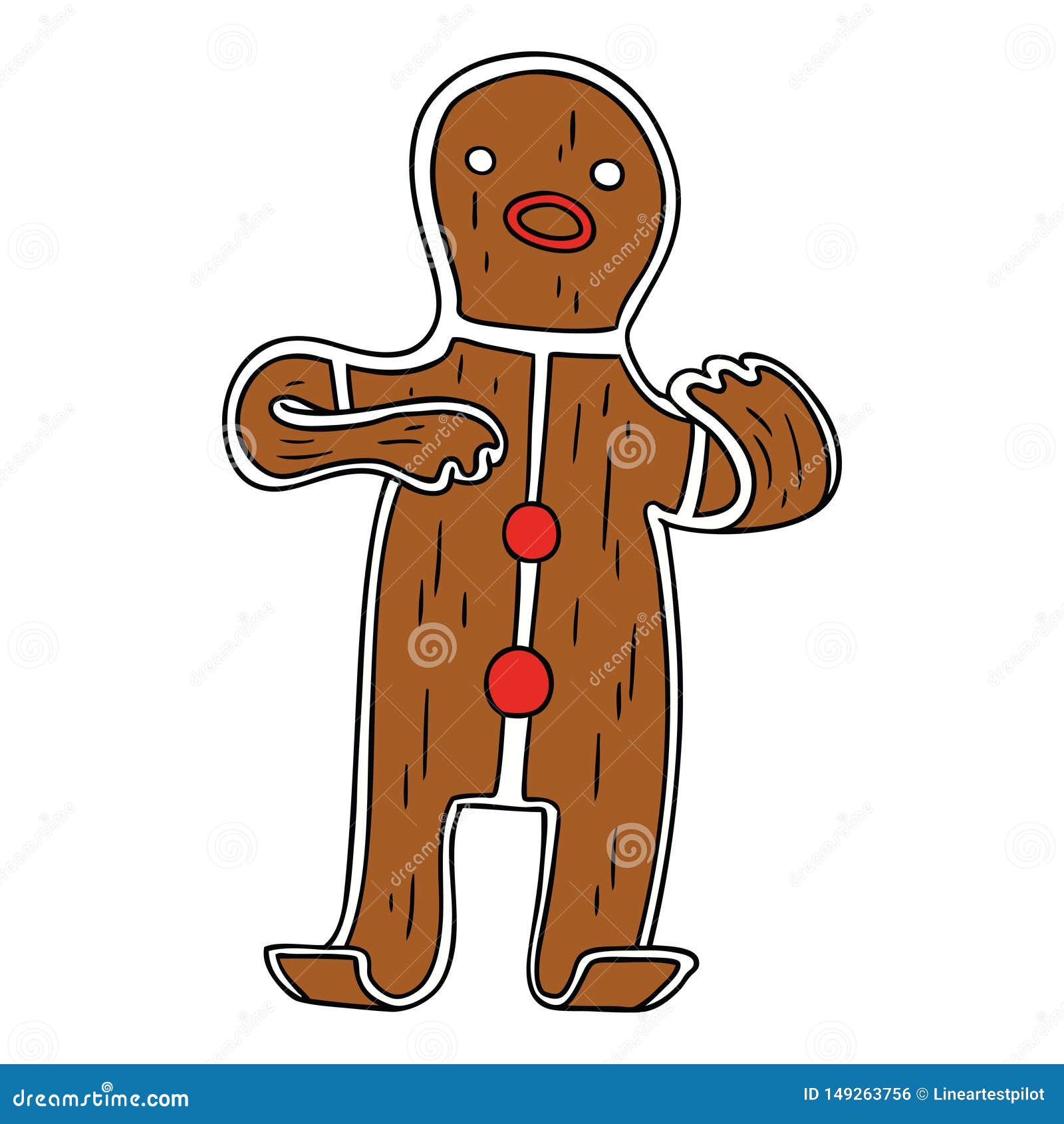 Cartoon Doodle of a Gingerbread Man Stock Vector - Illustration of clip ...