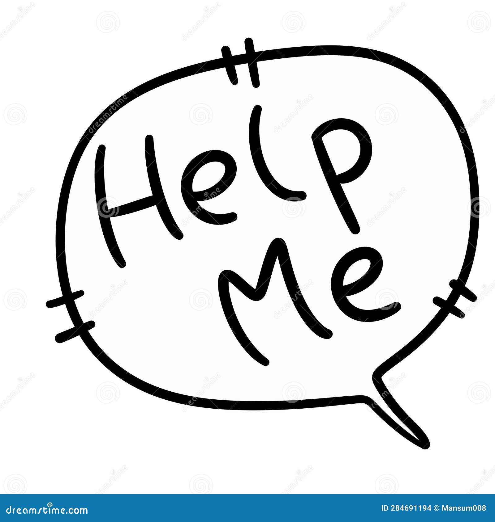 Cartoon Doodle Help Me Sign Stock Illustration - Illustration of ...