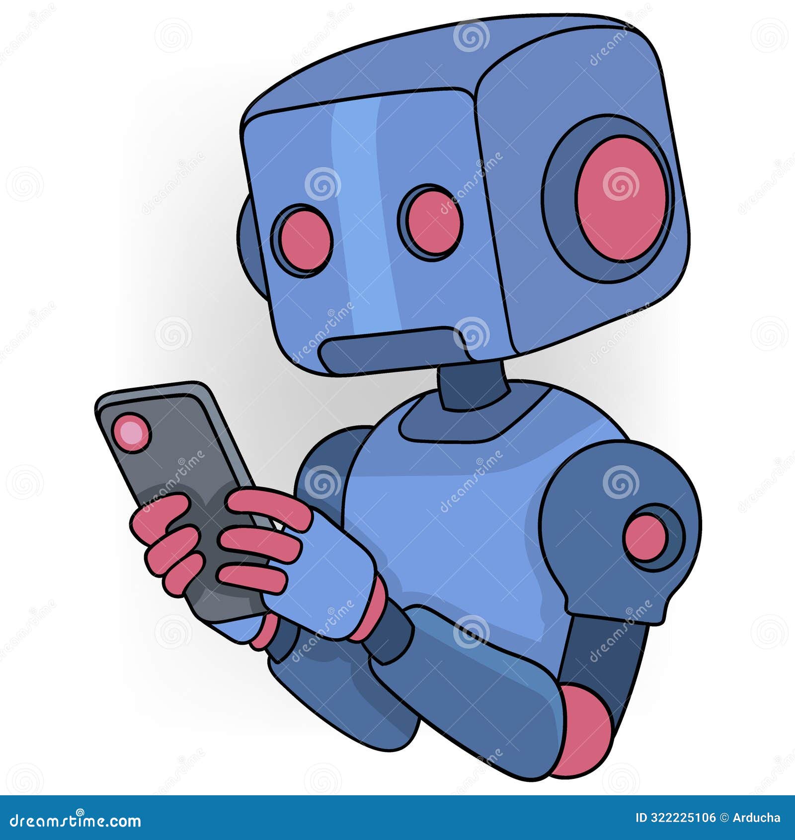 Cartoon Doodle Illustration of Artificial Intelligence Technology Able ...