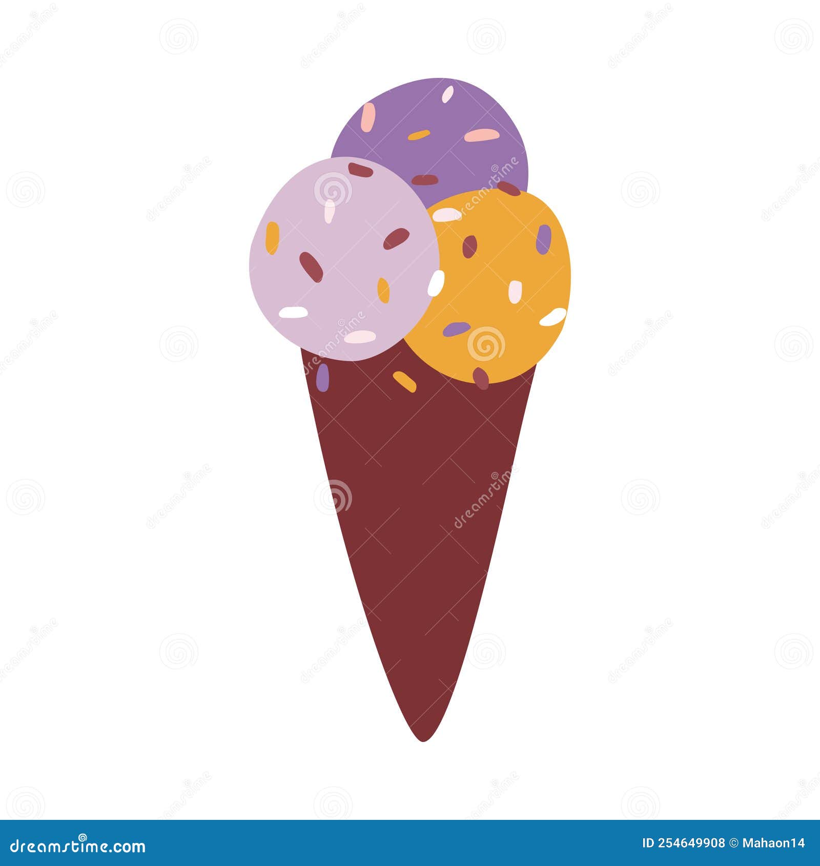 Cartoon Doodle Illustration of Ice Cream Cone Stock Vector ...