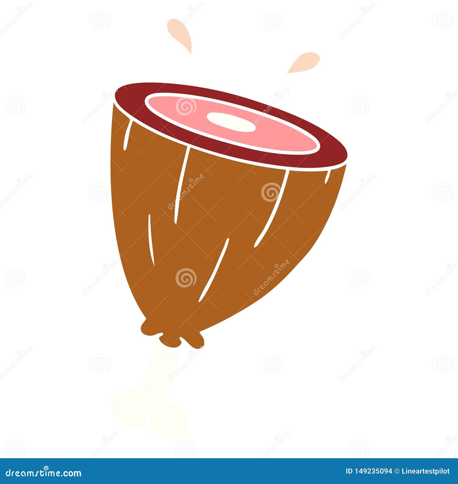 Cartoon Doodle of a Joint of Ham Stock Vector - Illustration of food ...