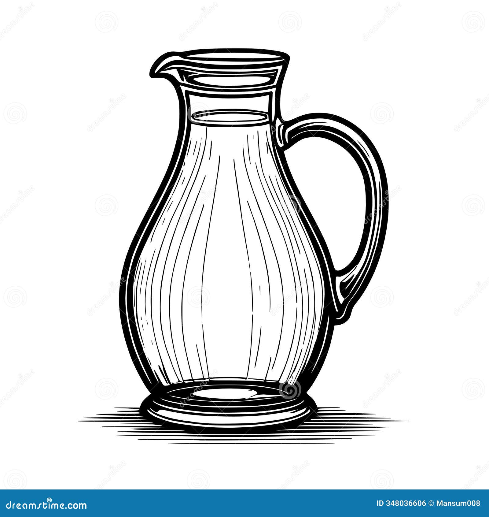Cartoon doodle jug of milk stock illustration. Illustration of pitcher ...