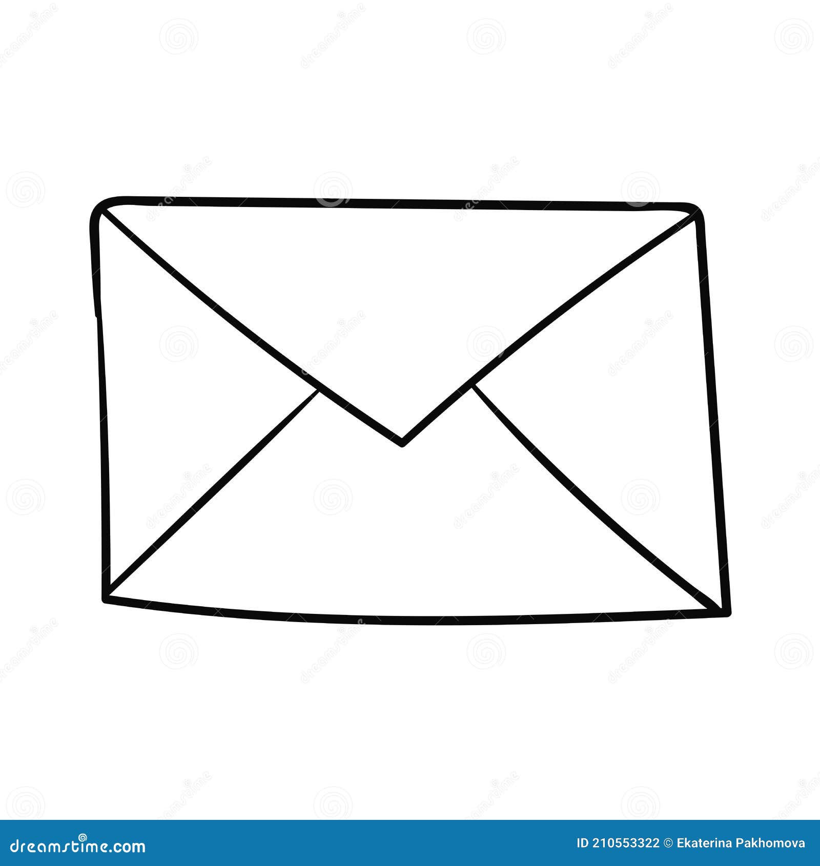 Cartoon Doodle Linear Mail, Letter Isolated Stock Vector - Illustration ...