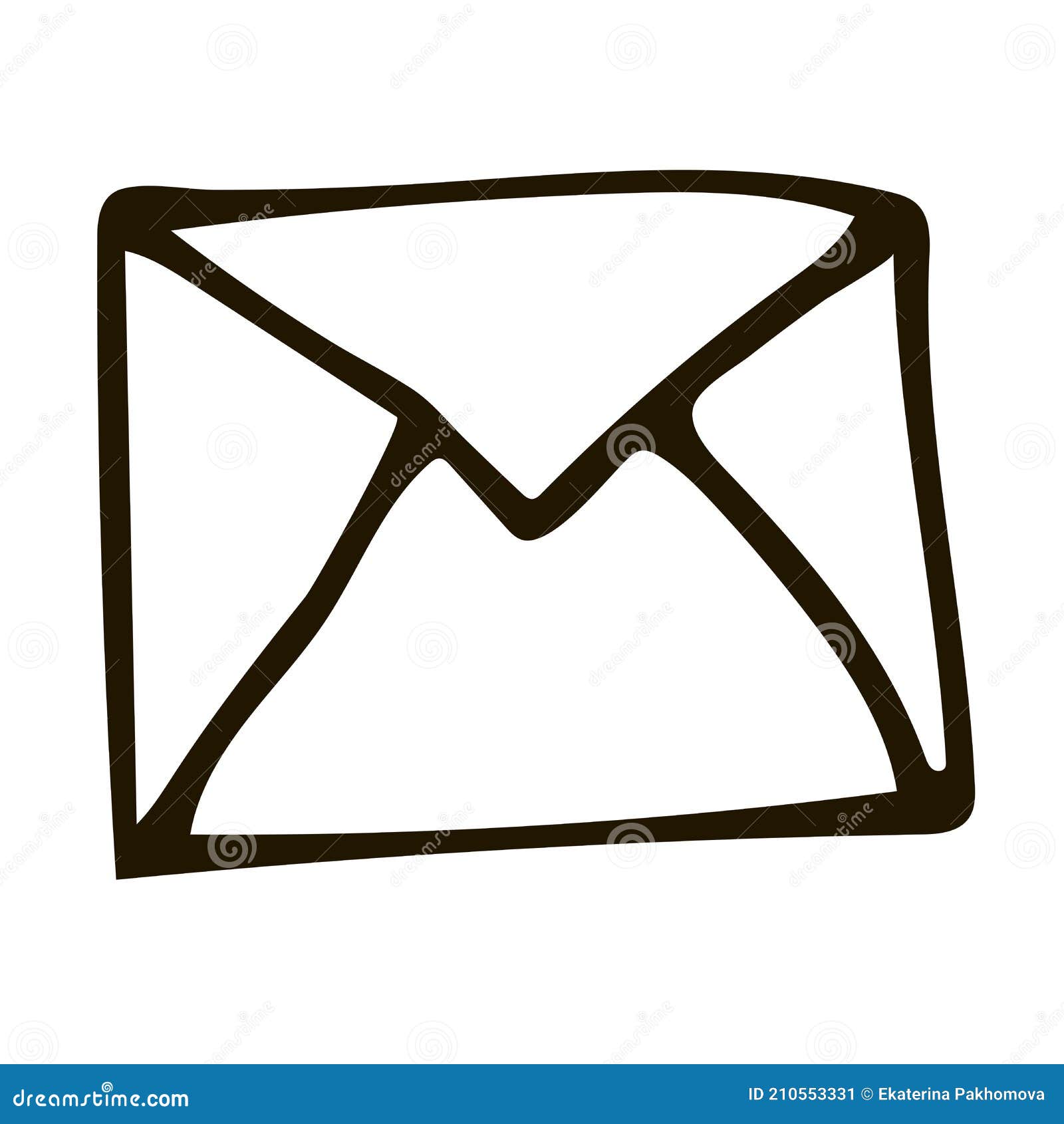 Cartoon Doodle Linear Mail, Letter Isolated Stock Vector - Illustration ...