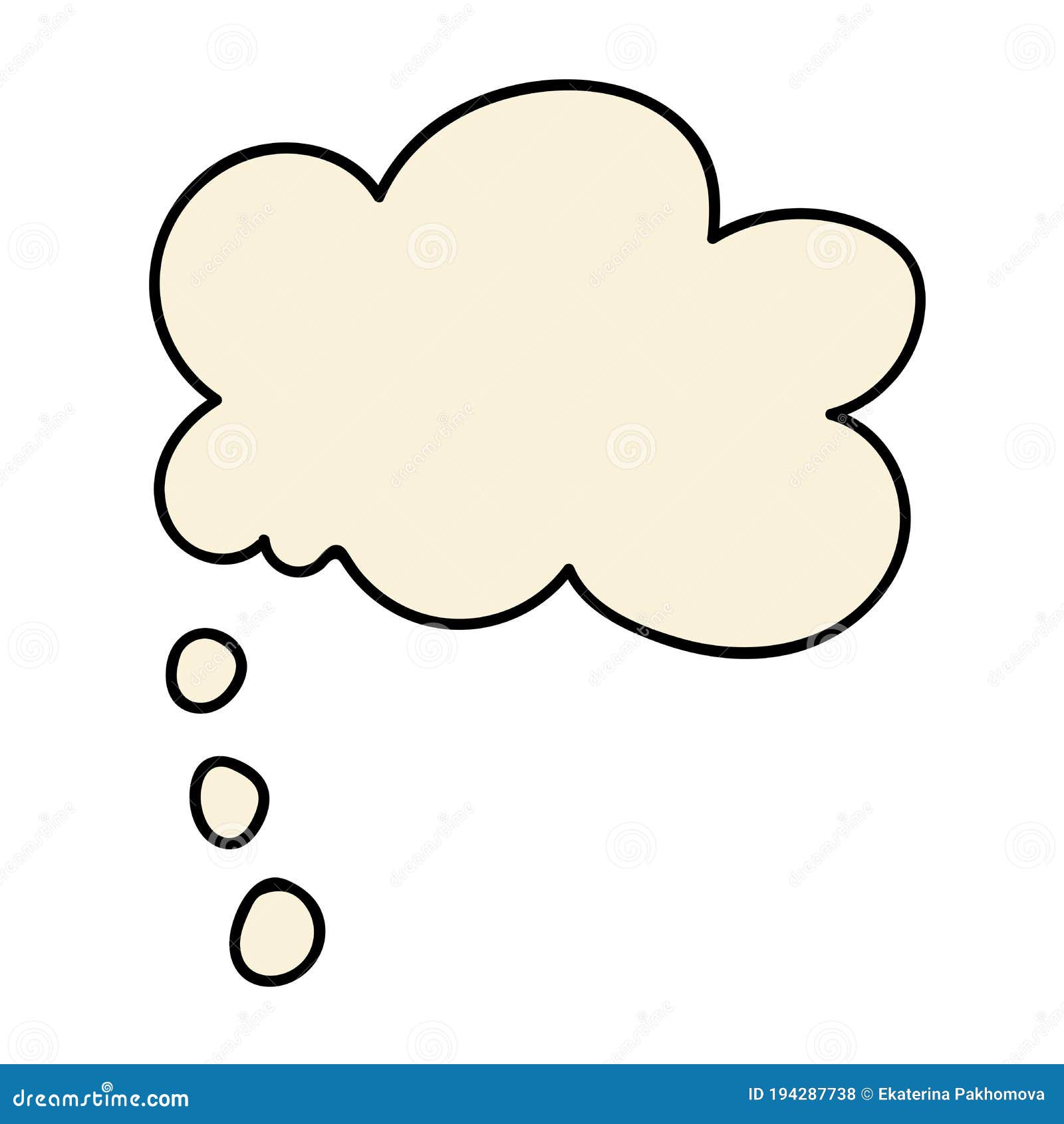 Cartoon Doodle Linear Thought Bubble Isolated Stock Vector ...