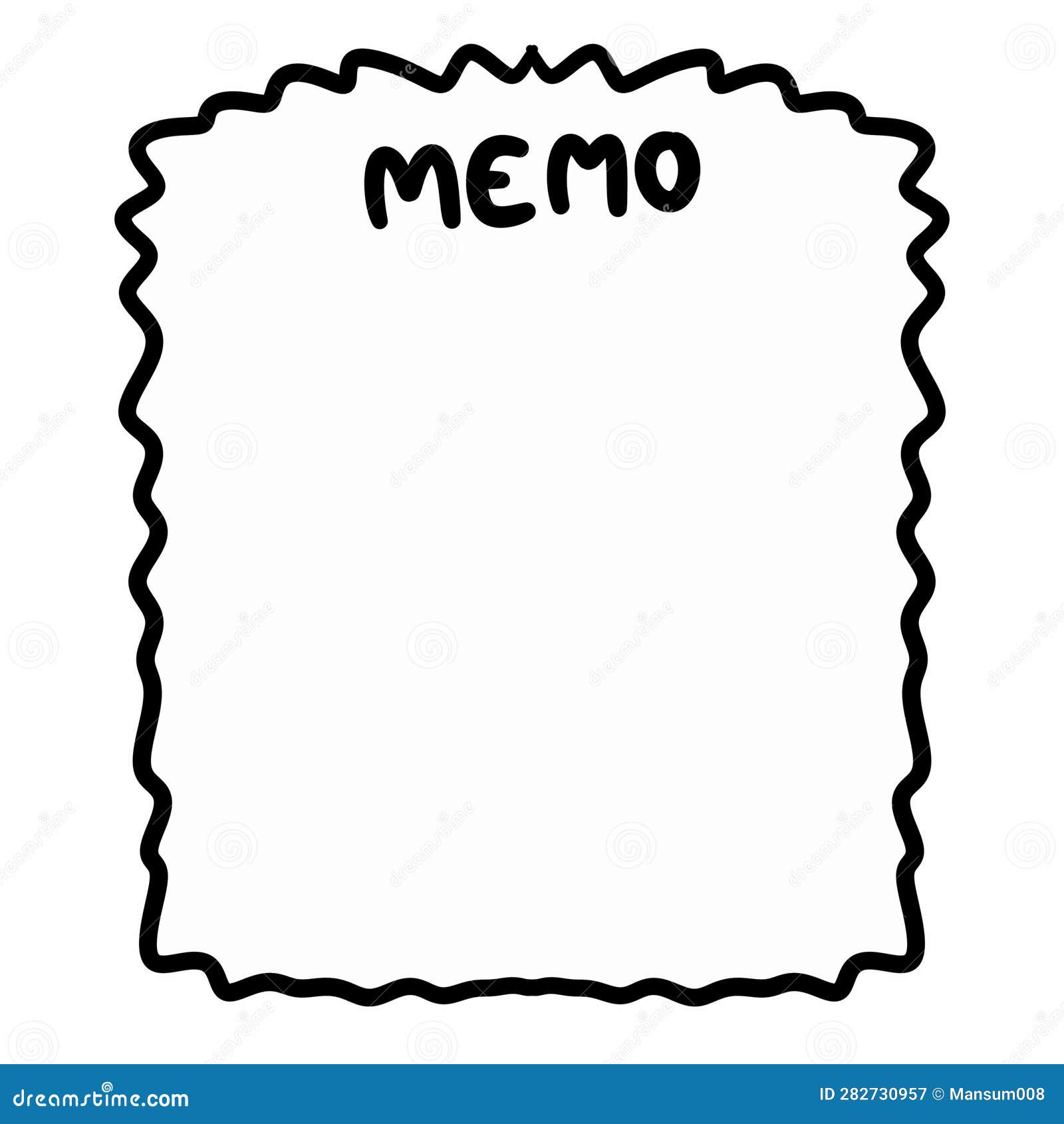 Cartoon Doodle of a Memo Note Stock Illustration - Illustration of cute ...