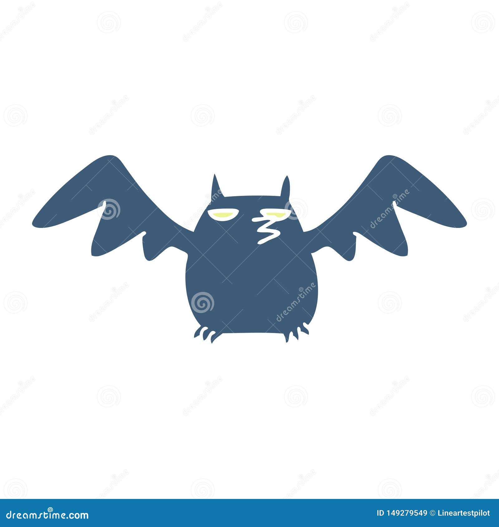 Cartoon Doodle of a Night Bat Stock Vector - Illustration of clip ...