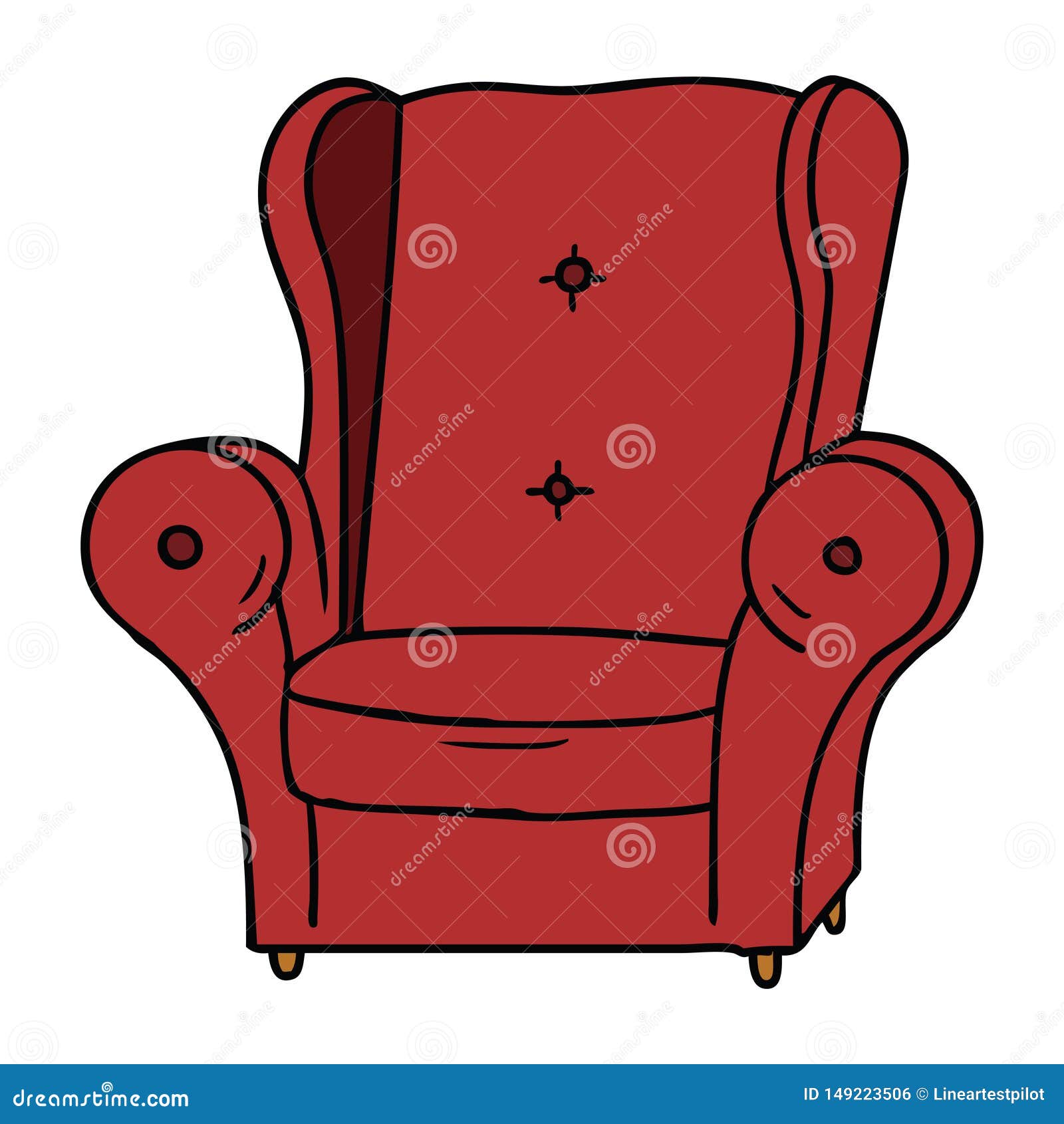 Cartoon Doodle of an Old Armchair Stock Vector - Illustration of ...