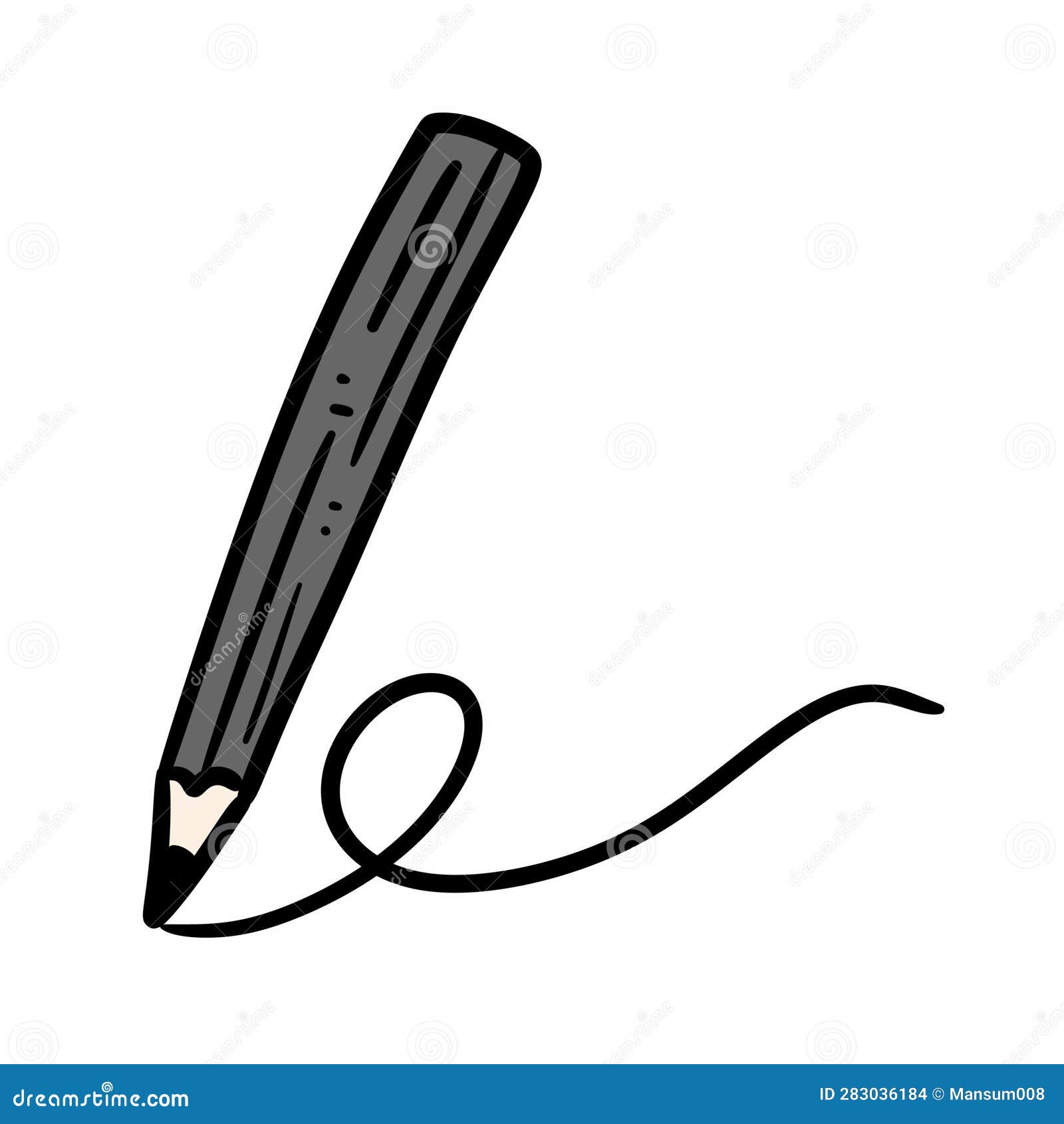 Cartoon Doodle Pencil Illustration Stock Illustration - Illustration of ...