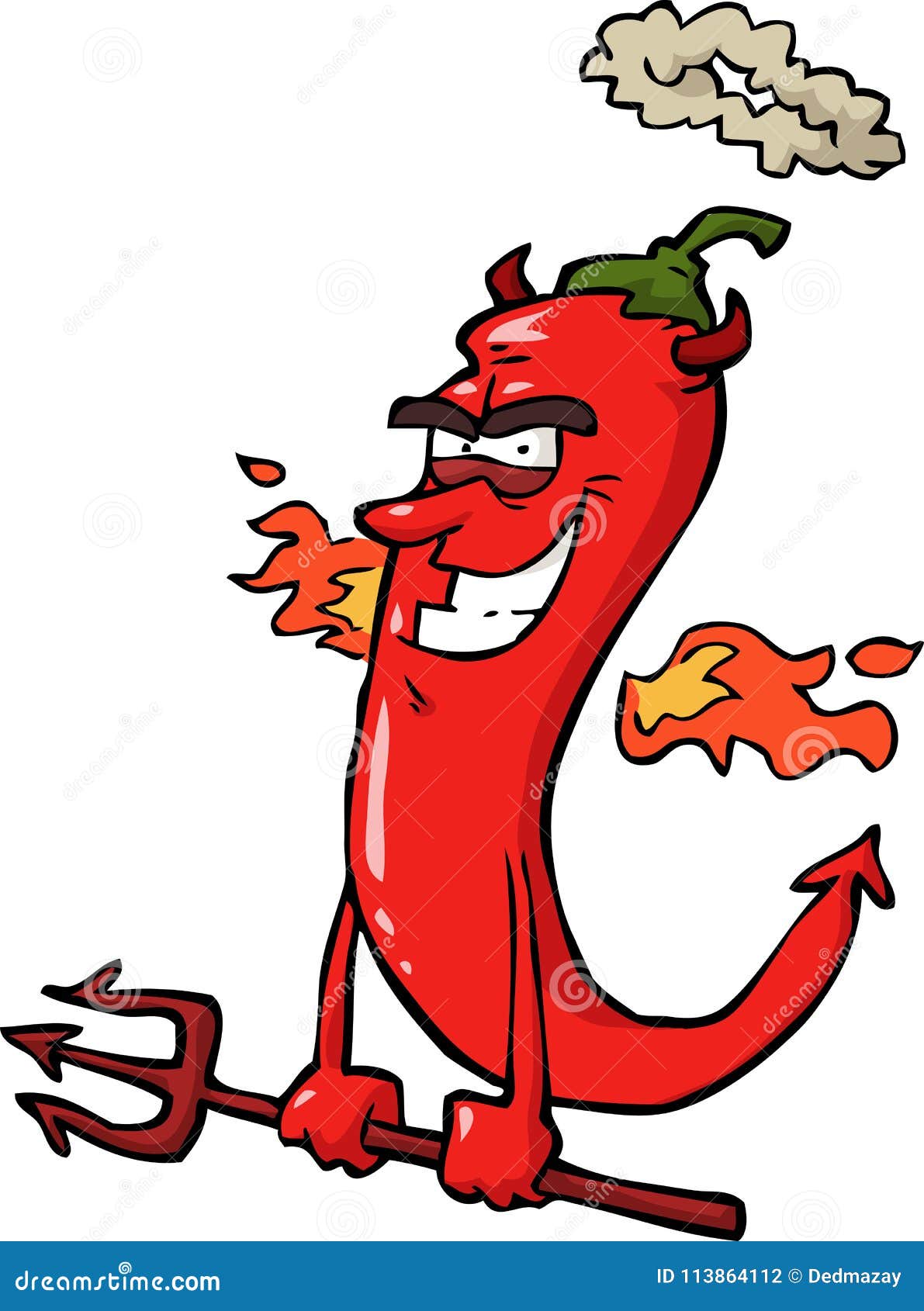 Cartoon Doodle Pepper Devil Stock Vector - Illustration of burning ...