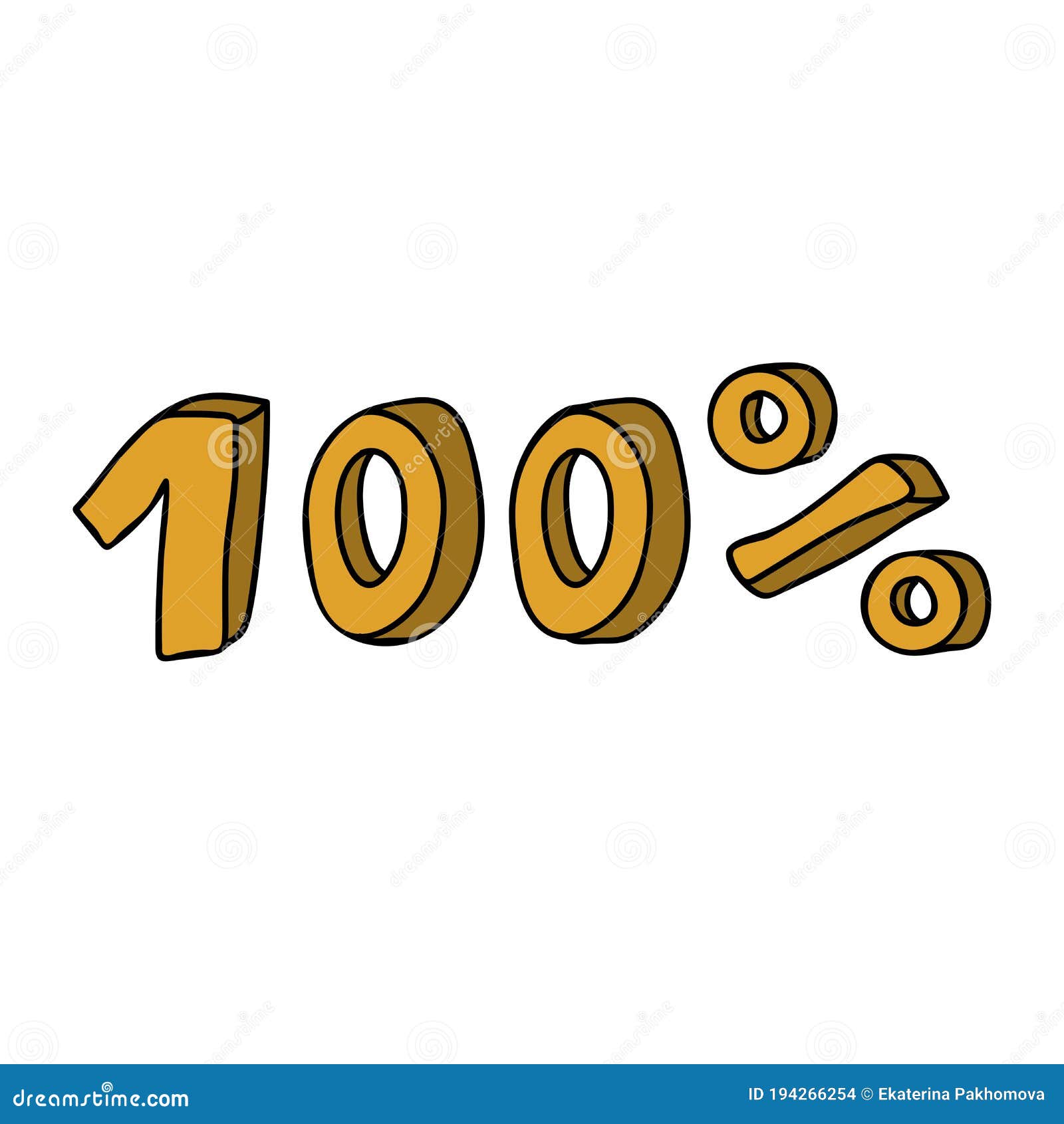 Cartoon Doodle 100 Percent Isolated Stock Vector - Illustration of real ...