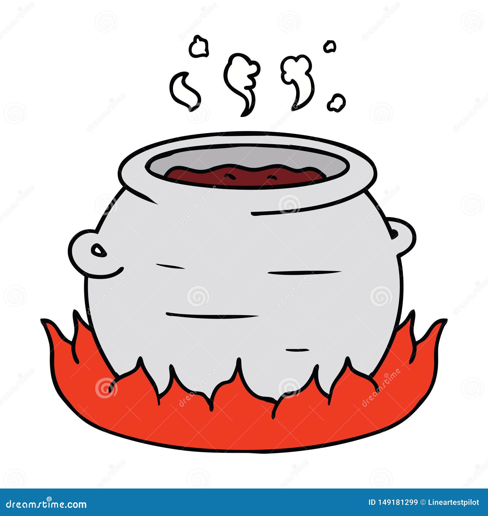 Cartoon Doodle of a Pot of Stew Stock Vector - Illustration of artwork ...