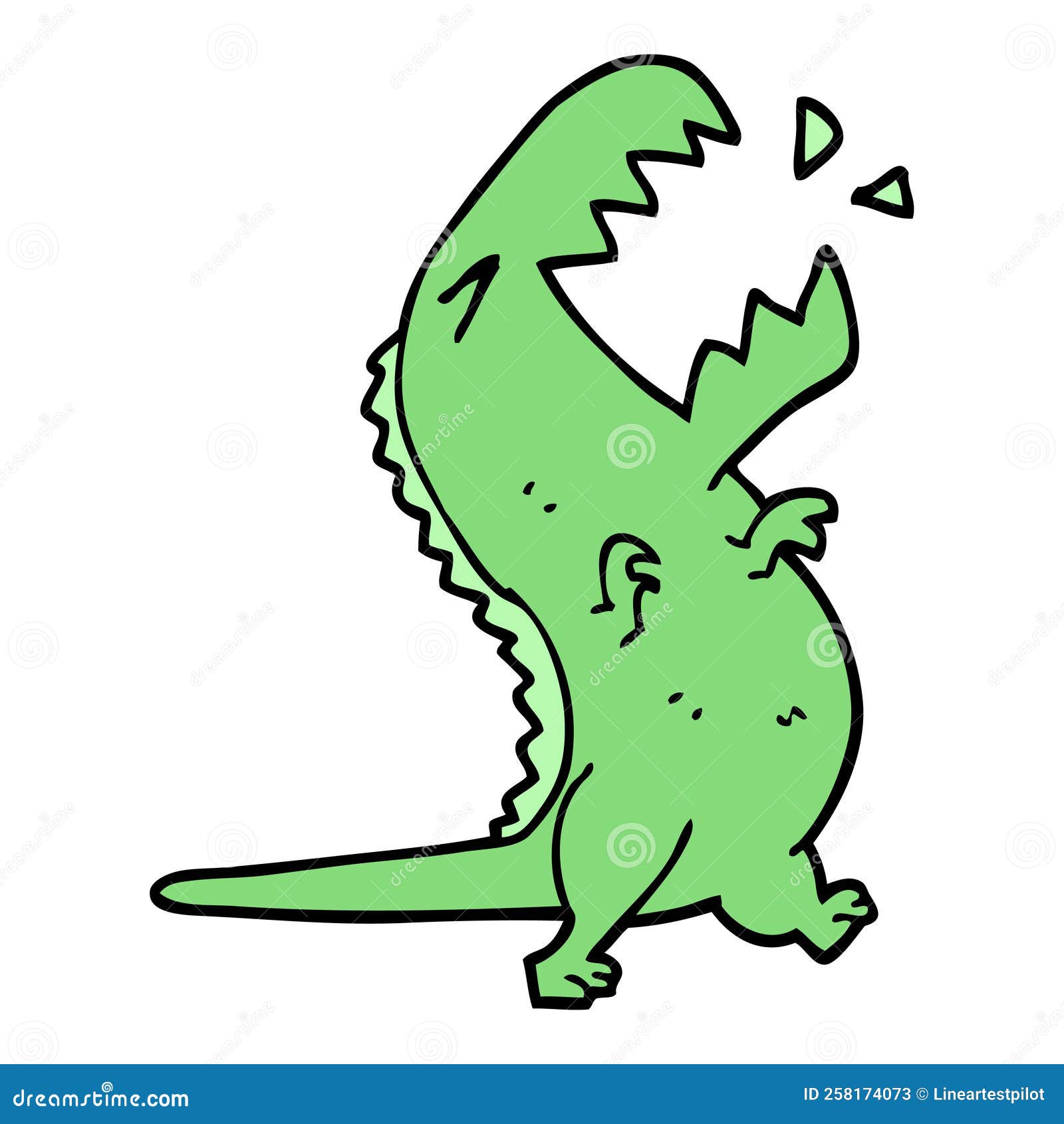 Cartoon Doodle Roaring T Rex Picture. Image: 258174073