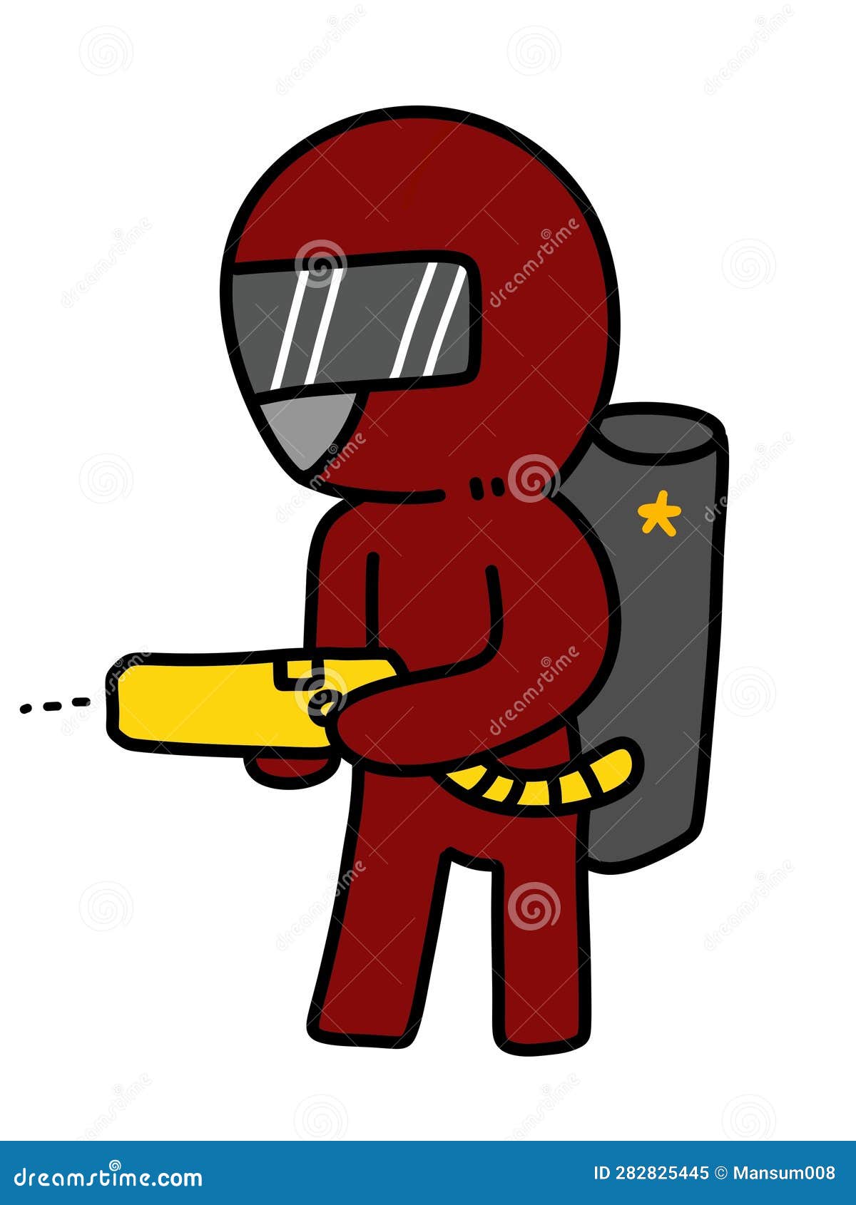 Cartoon Doodle Robot Carrying Bag Stock Illustration - Illustration of ...