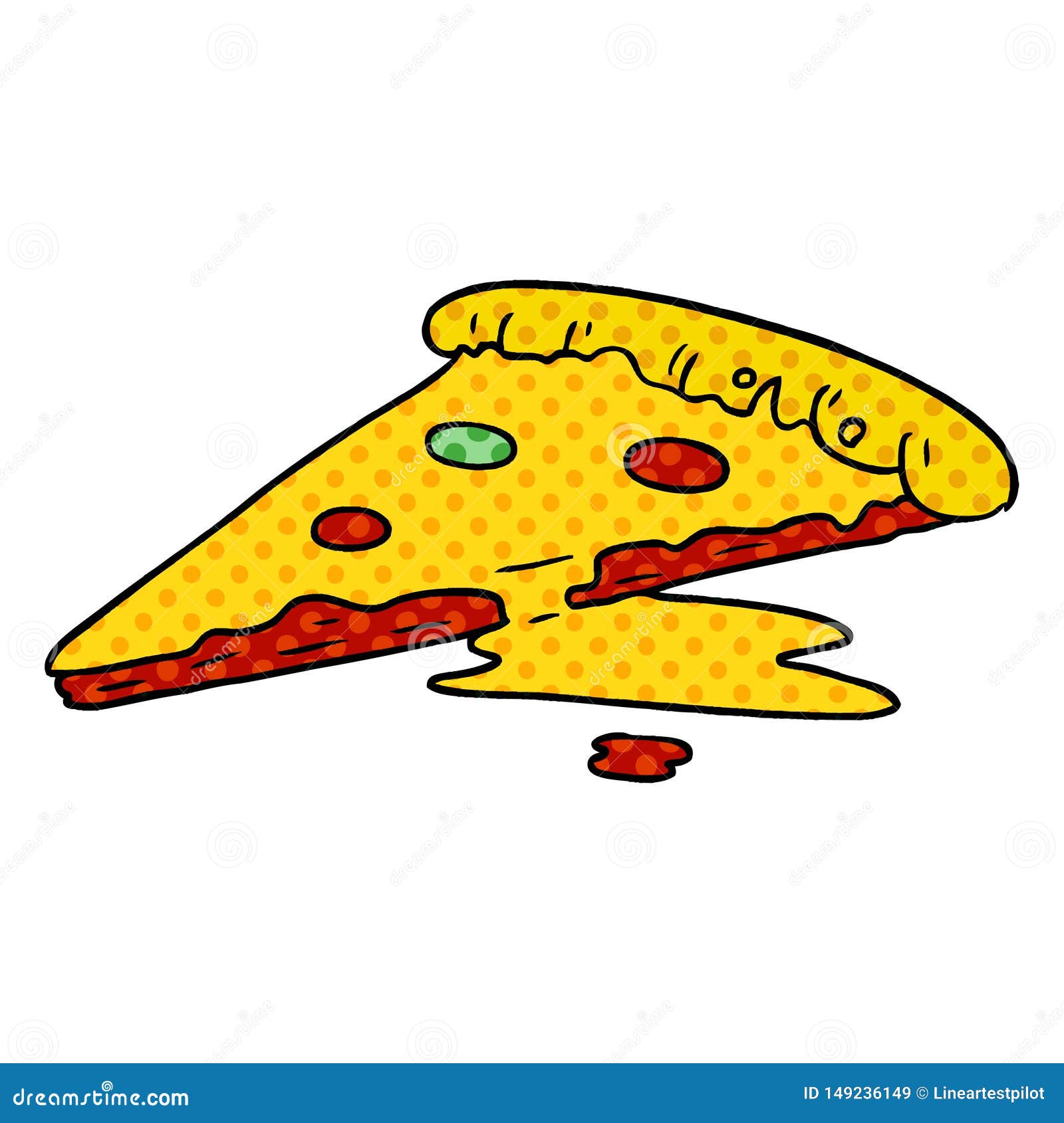 Cartoon Doodle of a Slice of Pizza Stock Vector - Illustration of ...