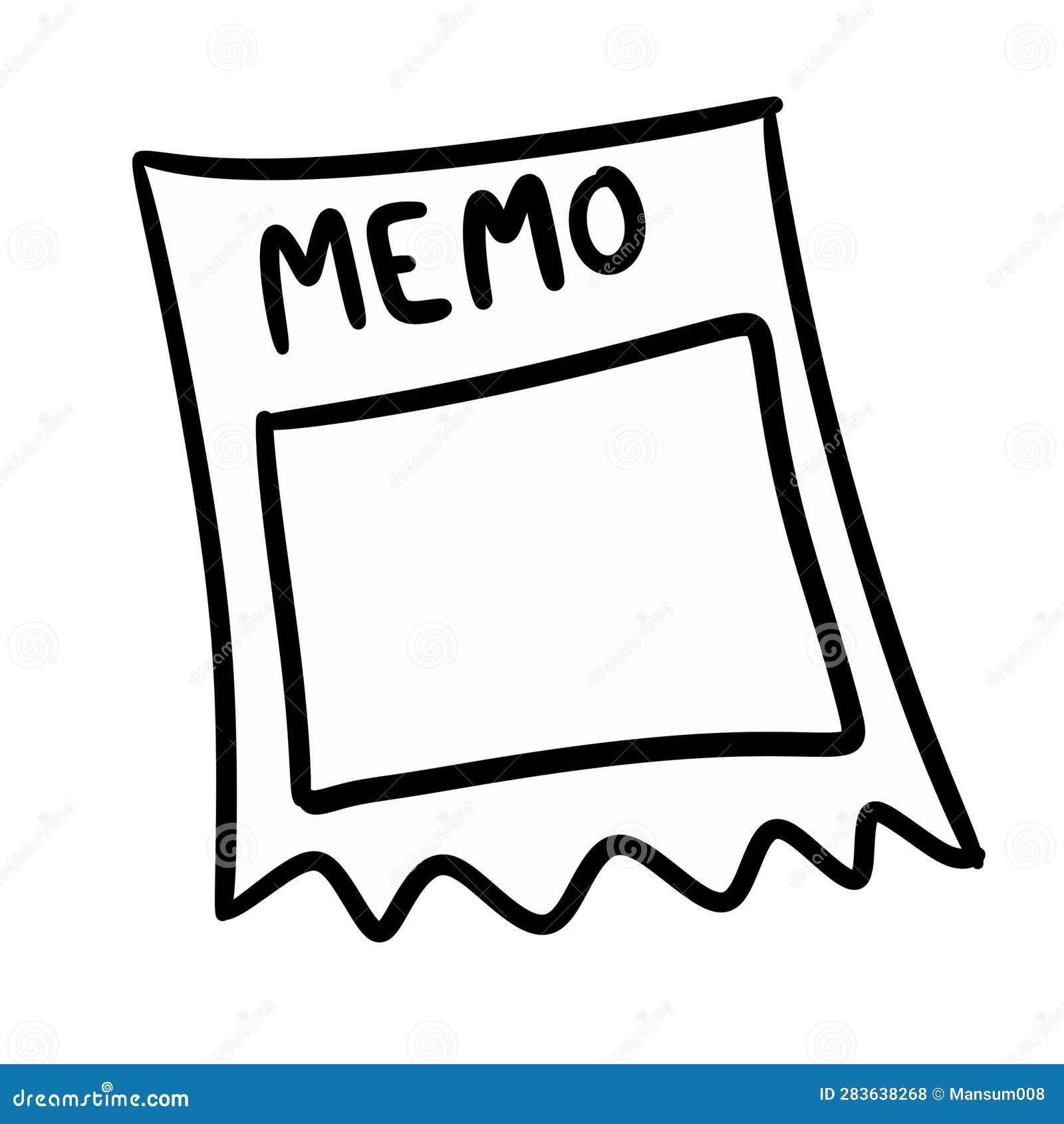 A Cartoon Doodle Style of a Note with a Message Stock Illustration ...