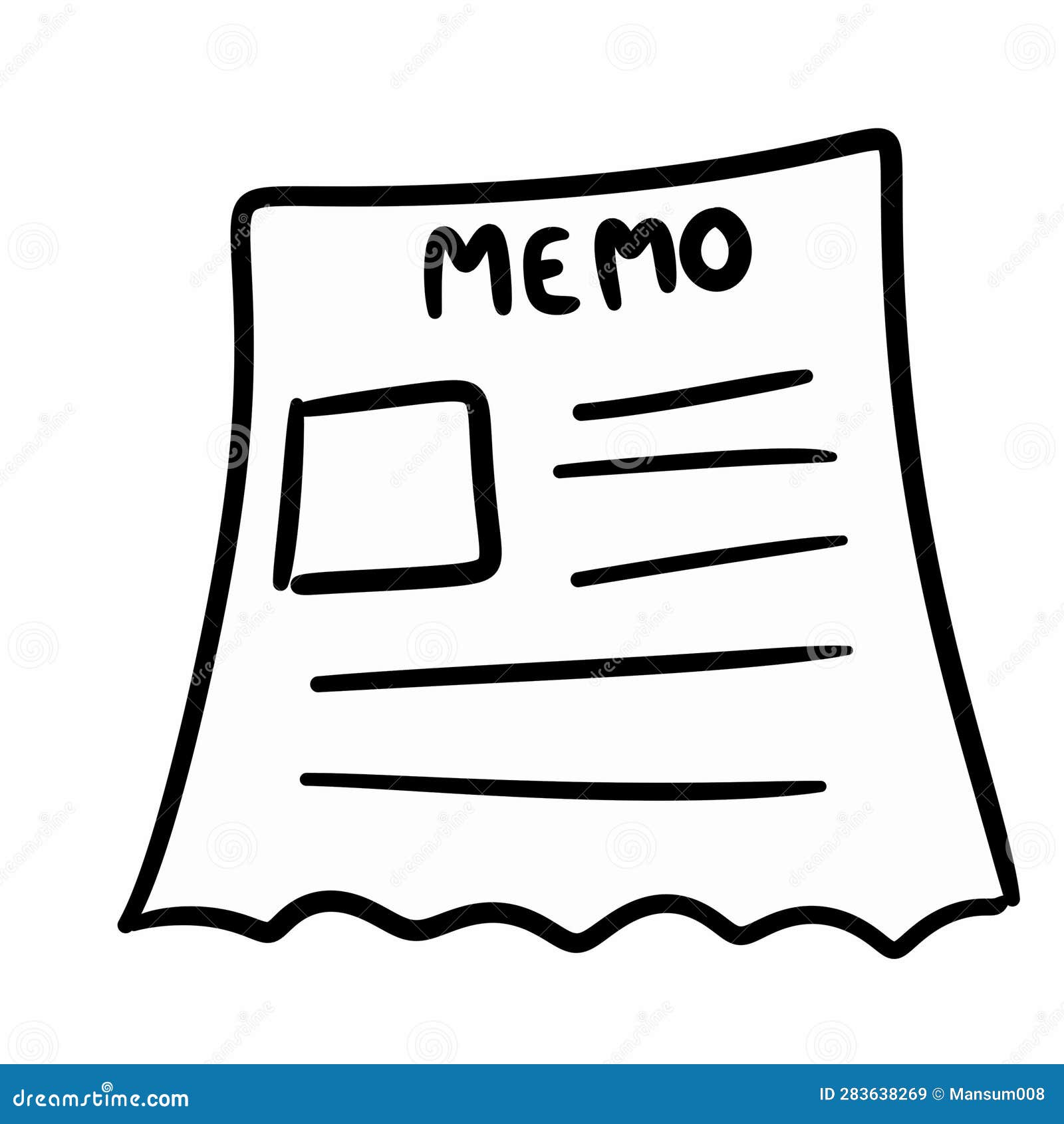 A Cartoon Doodle Style of a Note with a Message Stock Illustration ...