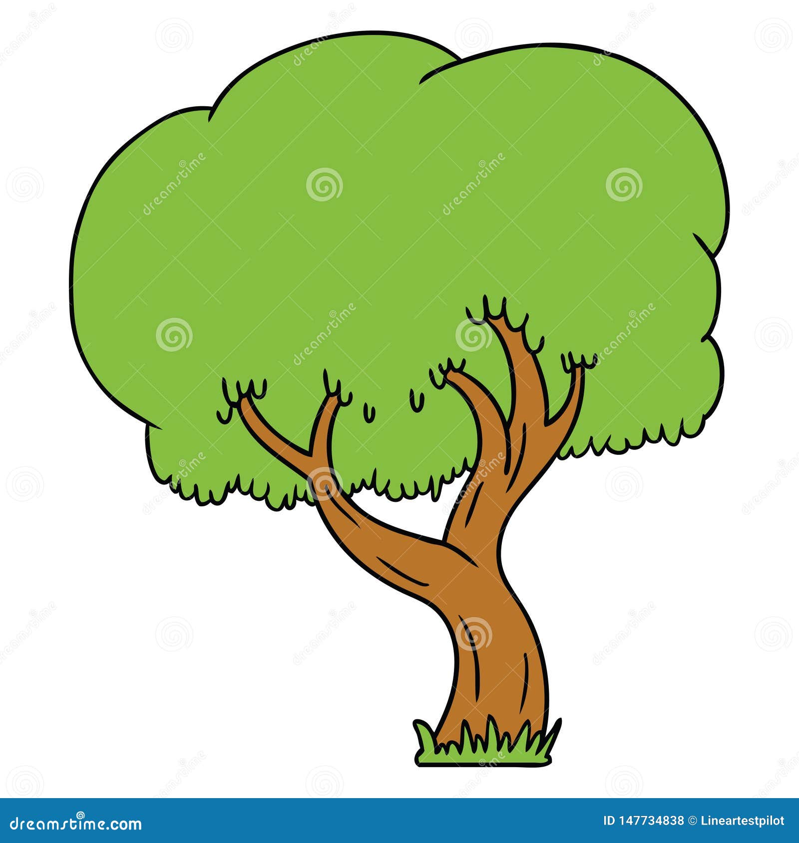 Cartoon Doodle of a Summer Tree Stock Vector - Illustration of clip ...