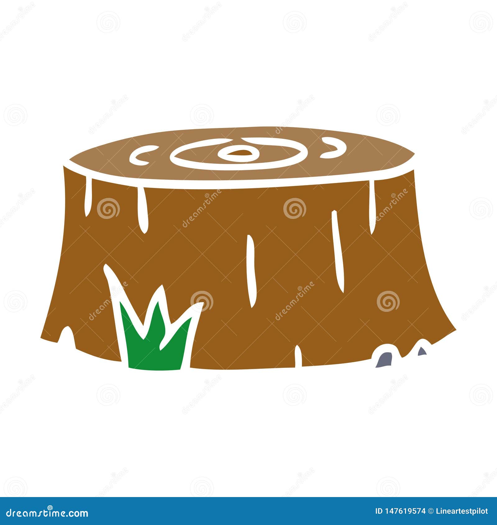 Cartoon Doodle of a Tree Log Stock Vector - Illustration of artwork ...