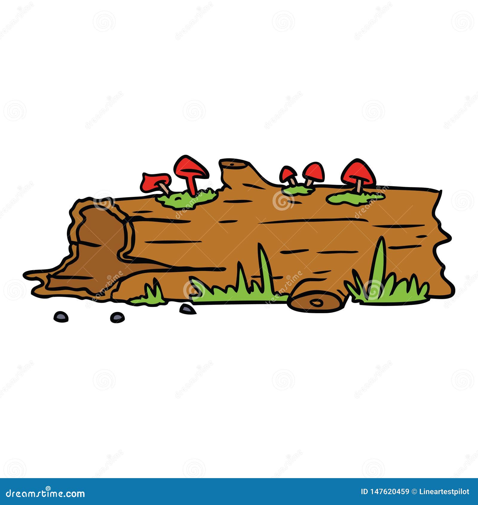 Cartoon Doodle of a Tree Log Stock Vector - Illustration of outdoor ...