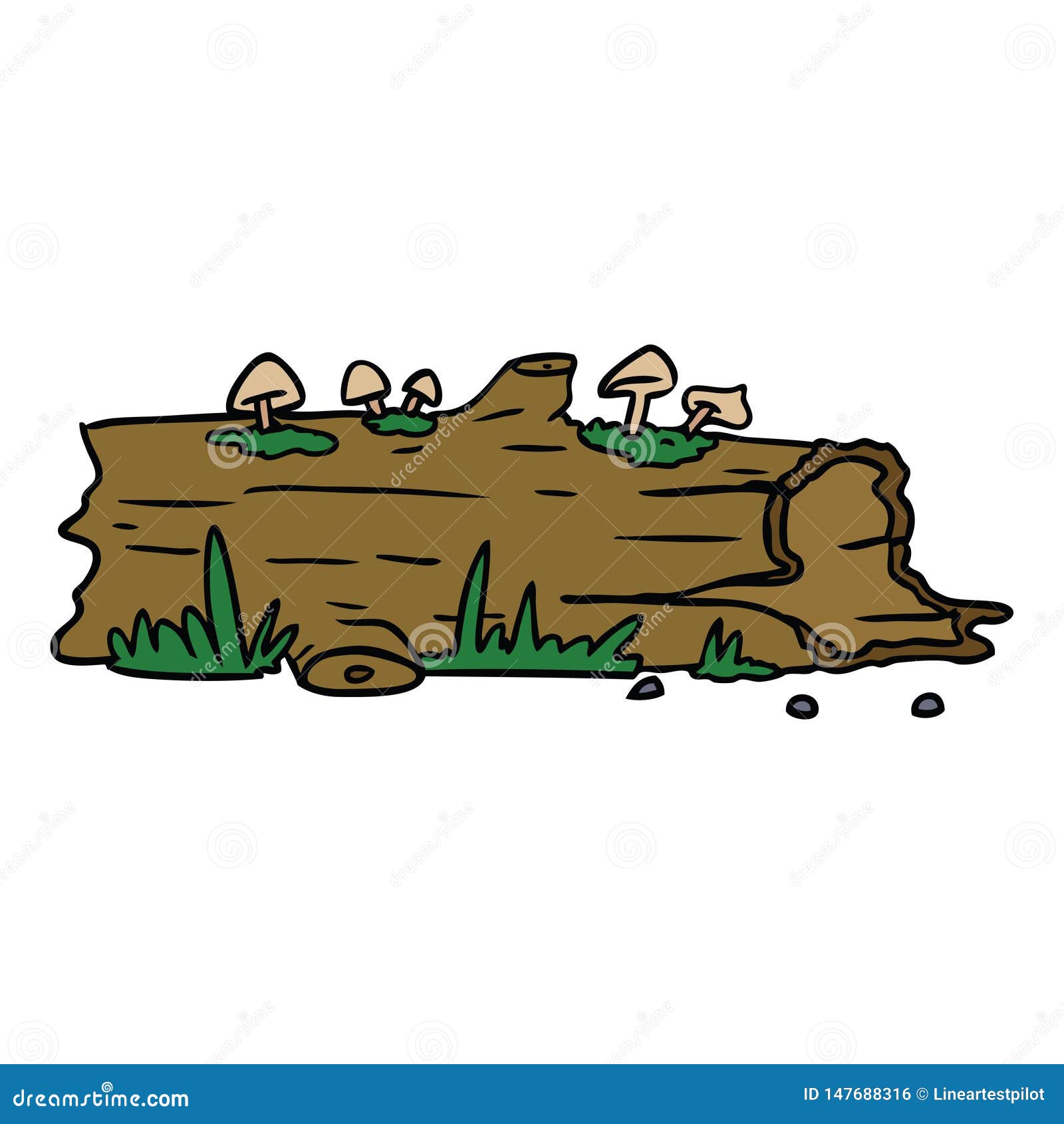 Cartoon Doodle of a Tree Log Stock Vector - Illustration of doodle ...