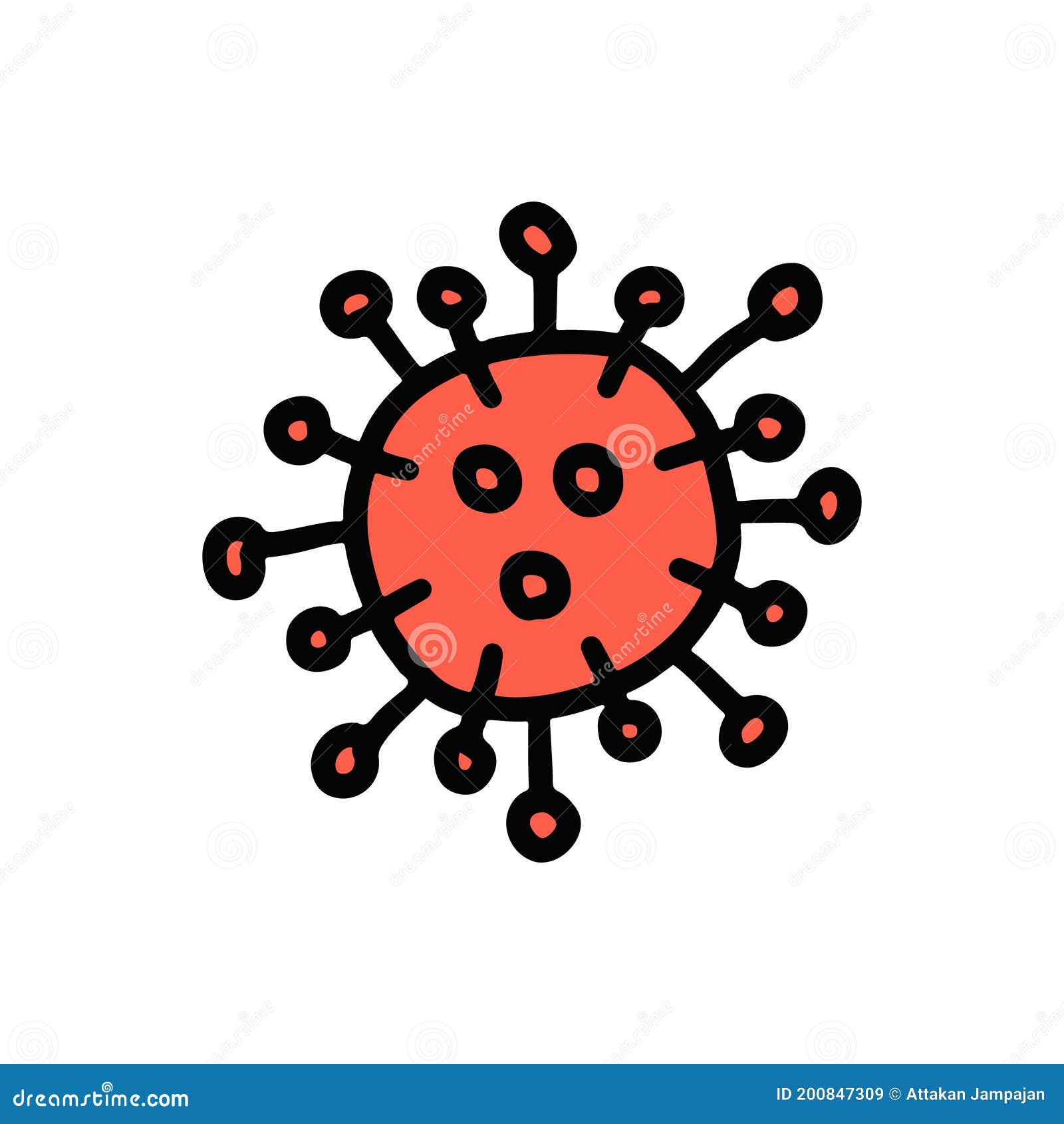 Cartoon Doodle of Virus, Vector and Illustration Stock Vector ...