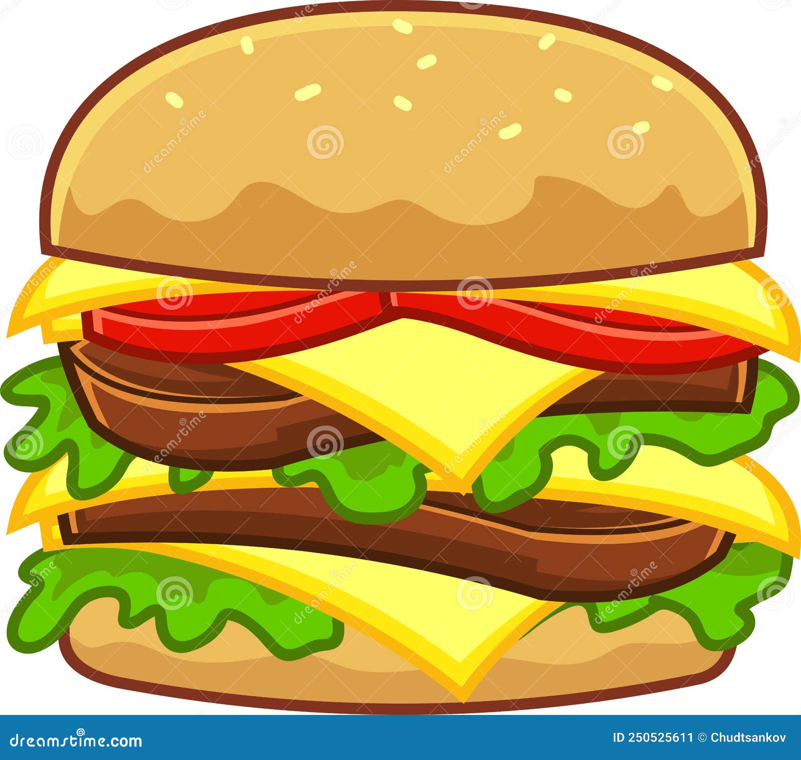 Cartoon Double Colorful Hamburger Stock Vector - Illustration of fast ... Cartoon Double Colorful Hamburger Stock Vector - Illustration of fast ...