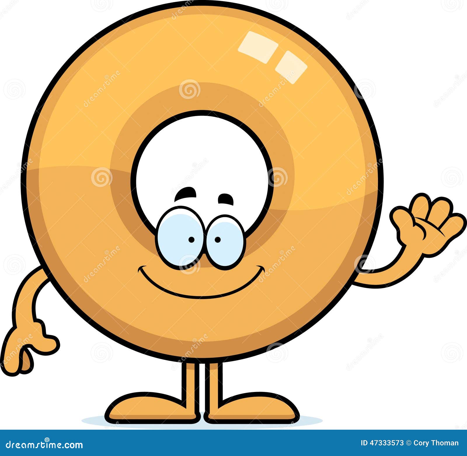 Cartoon Doughnut Waving stock vector. Illustration of waving - 47333573