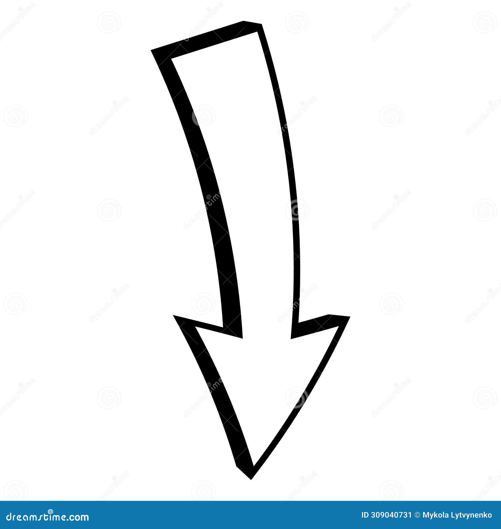 Cartoon Down Arrow Indicates Direction, 3d Down Arrow Stock Vector ...