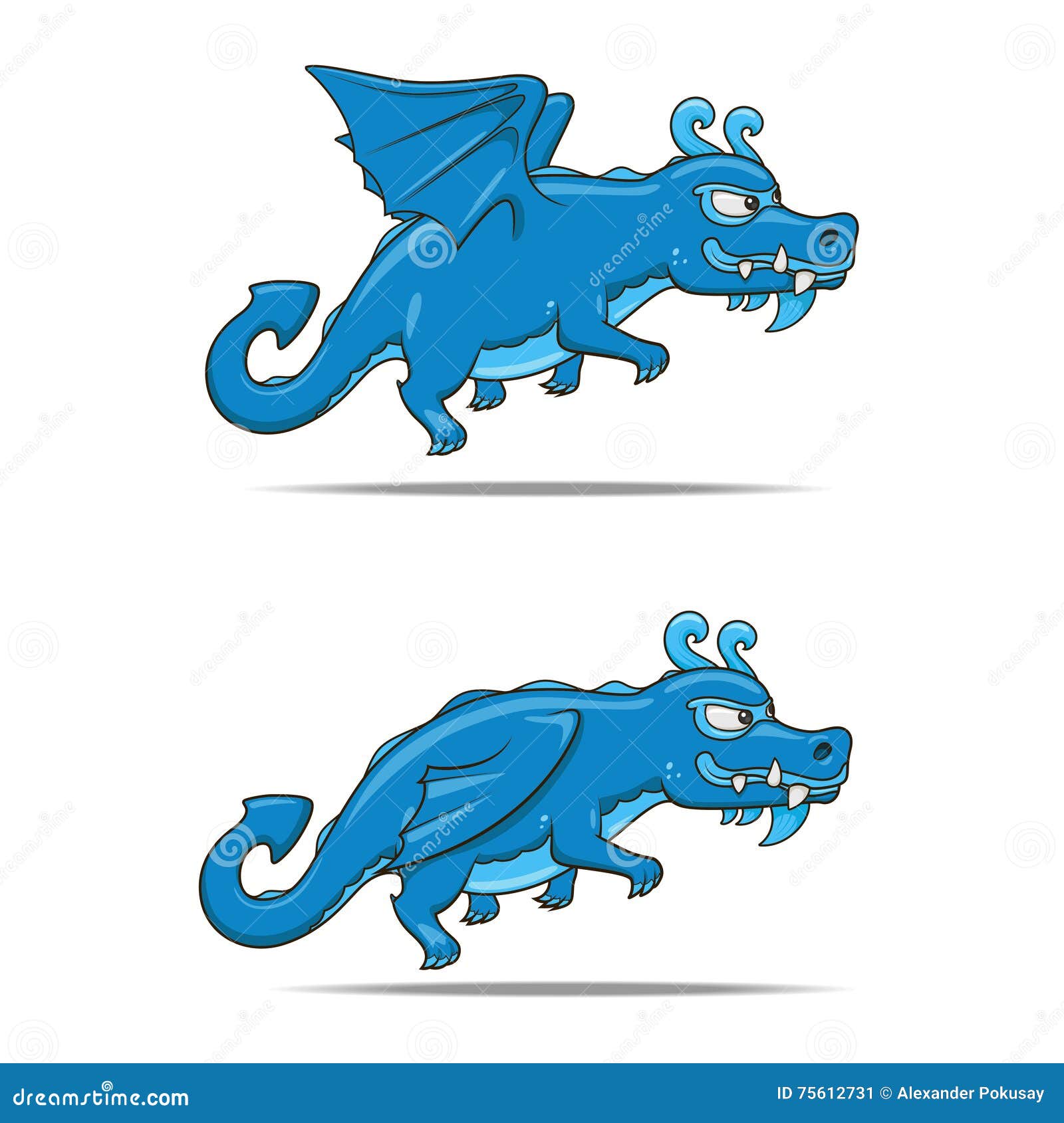 Cartoon Dragon Character Vector Illustration Stock Vector ...